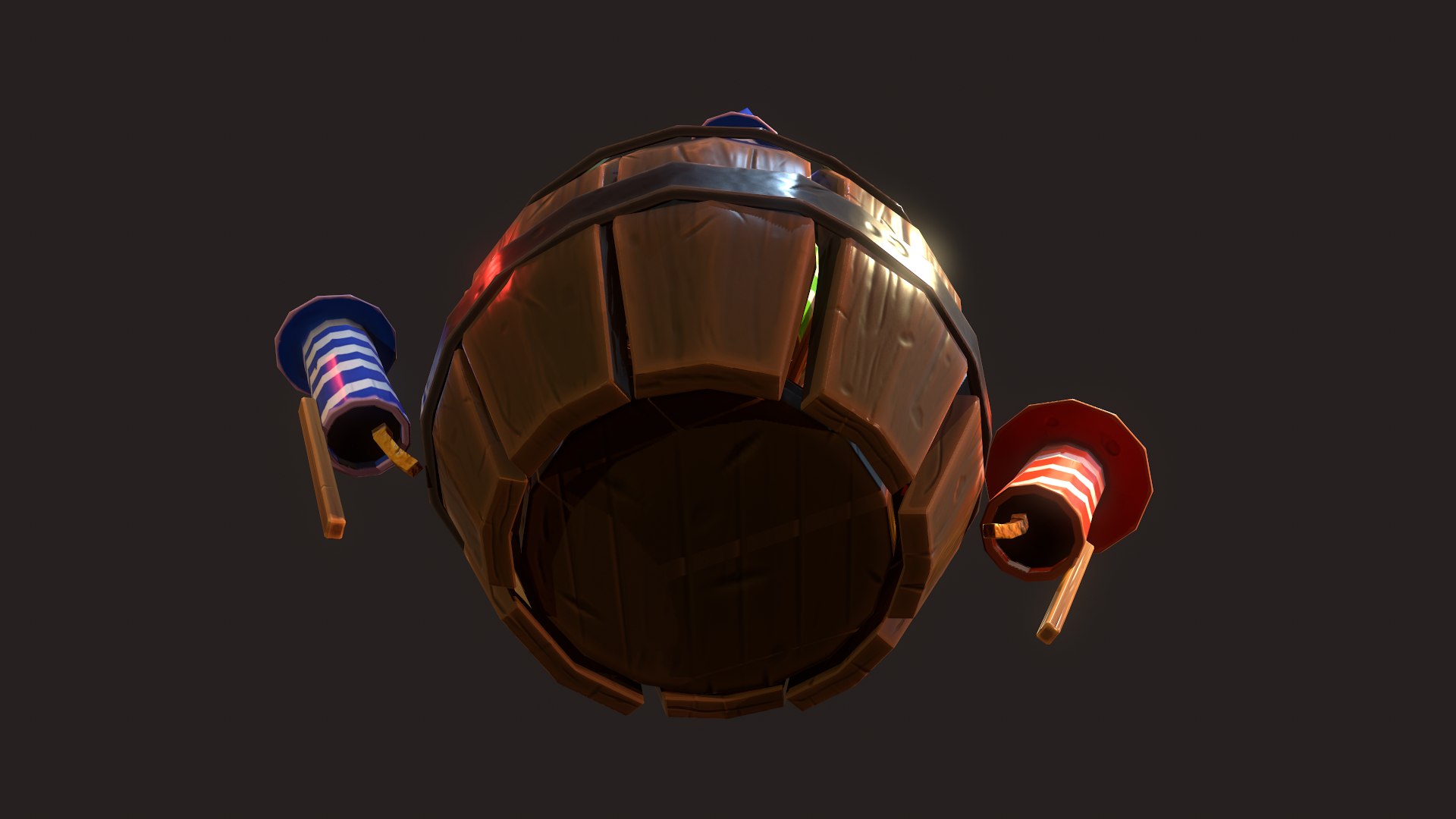 Barrel With Fireworks 3D Model - TurboSquid 1788698