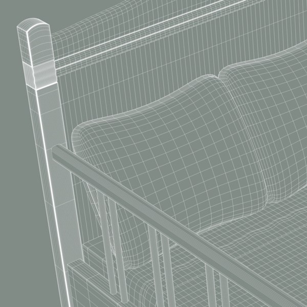 3d model wooden cradle
