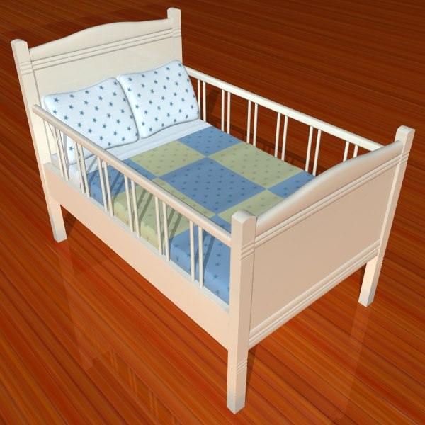 3d model wooden cradle