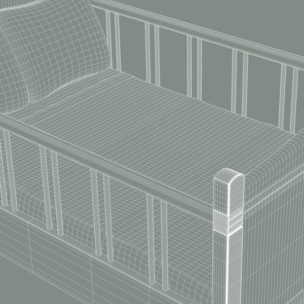 3d model wooden cradle