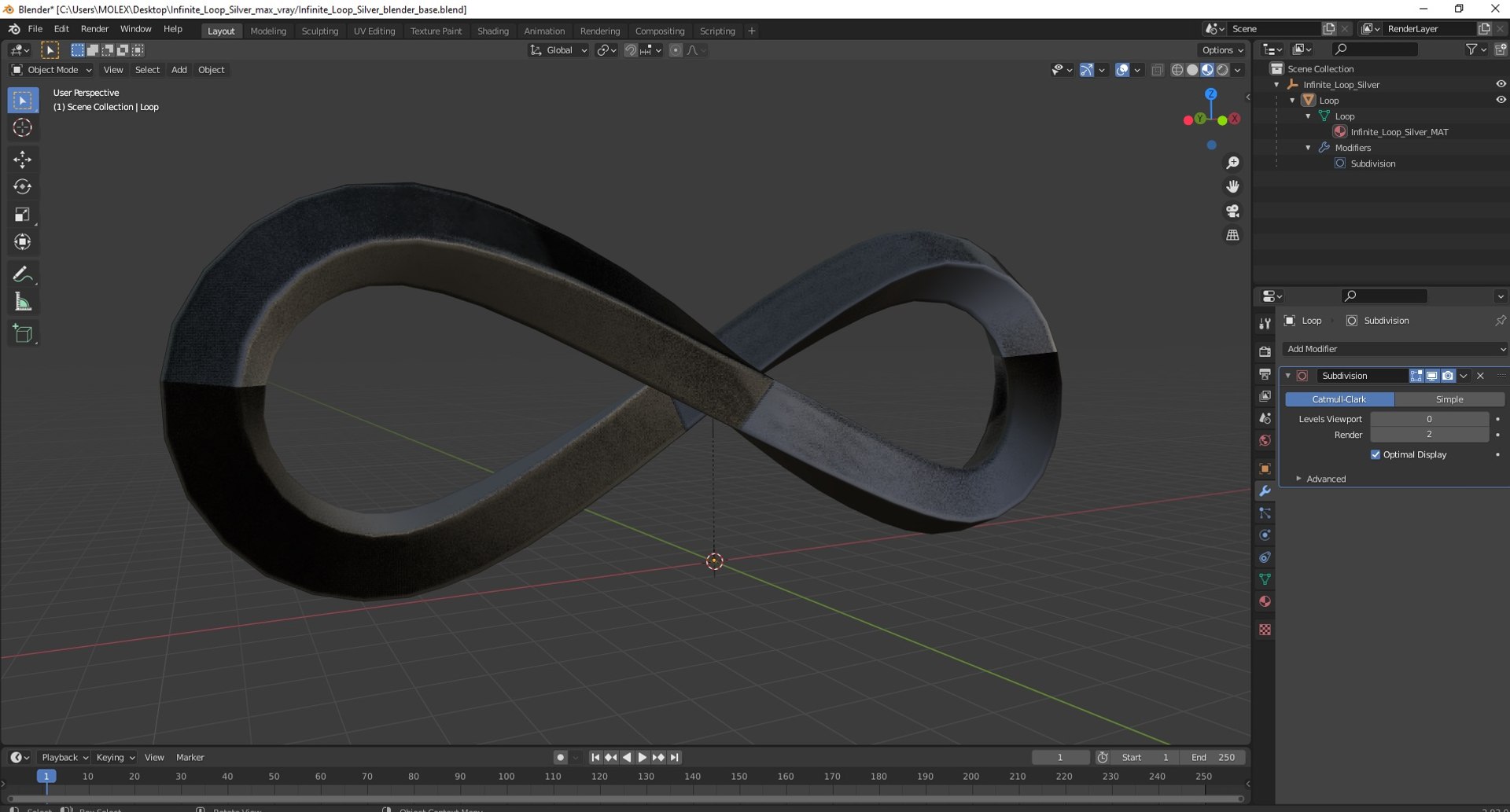 3D Infinite Loop Silver Model - TurboSquid 2228859