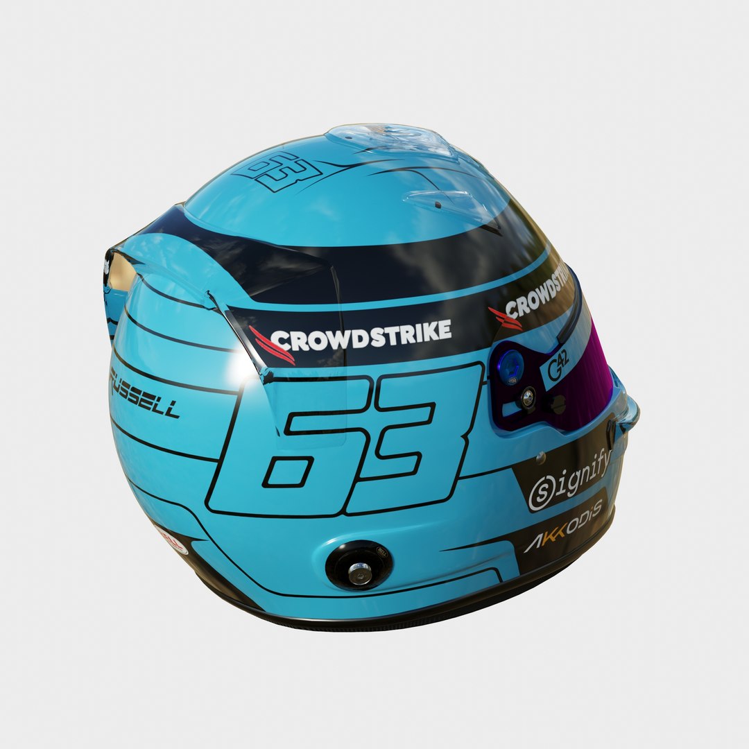 3D F1 George Russel Helmet 2025 - TurboSquid 2370868