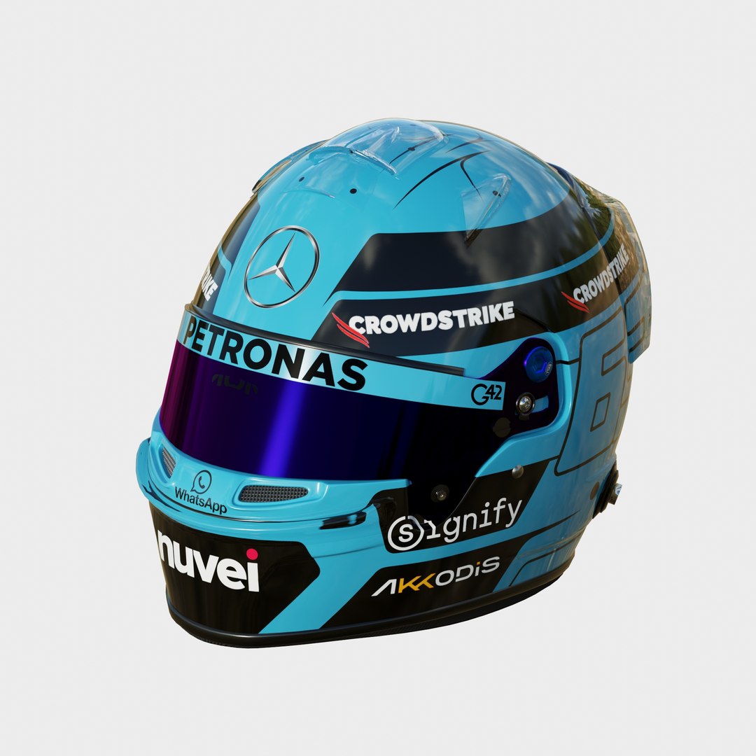 3D F1 George Russel Helmet 2025 - TurboSquid 2370868