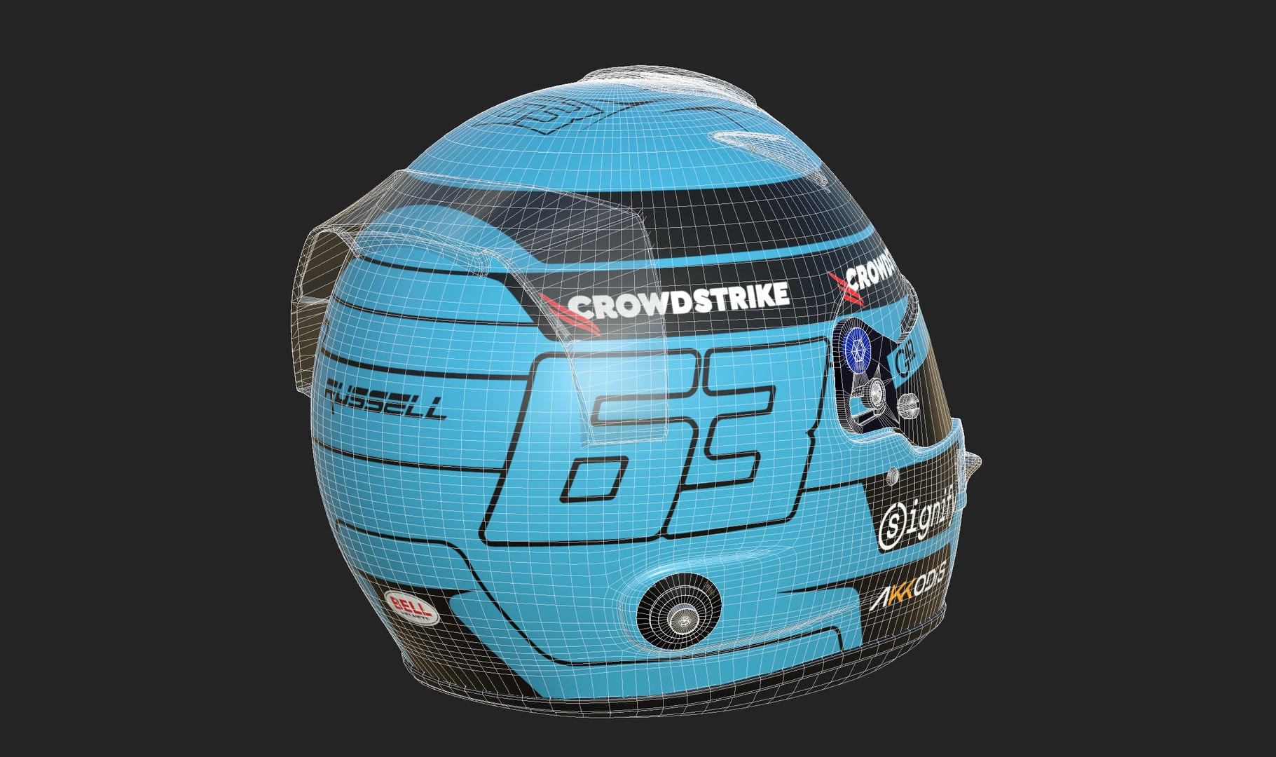 3D F1 George Russel Helmet 2025 - TurboSquid 2370868