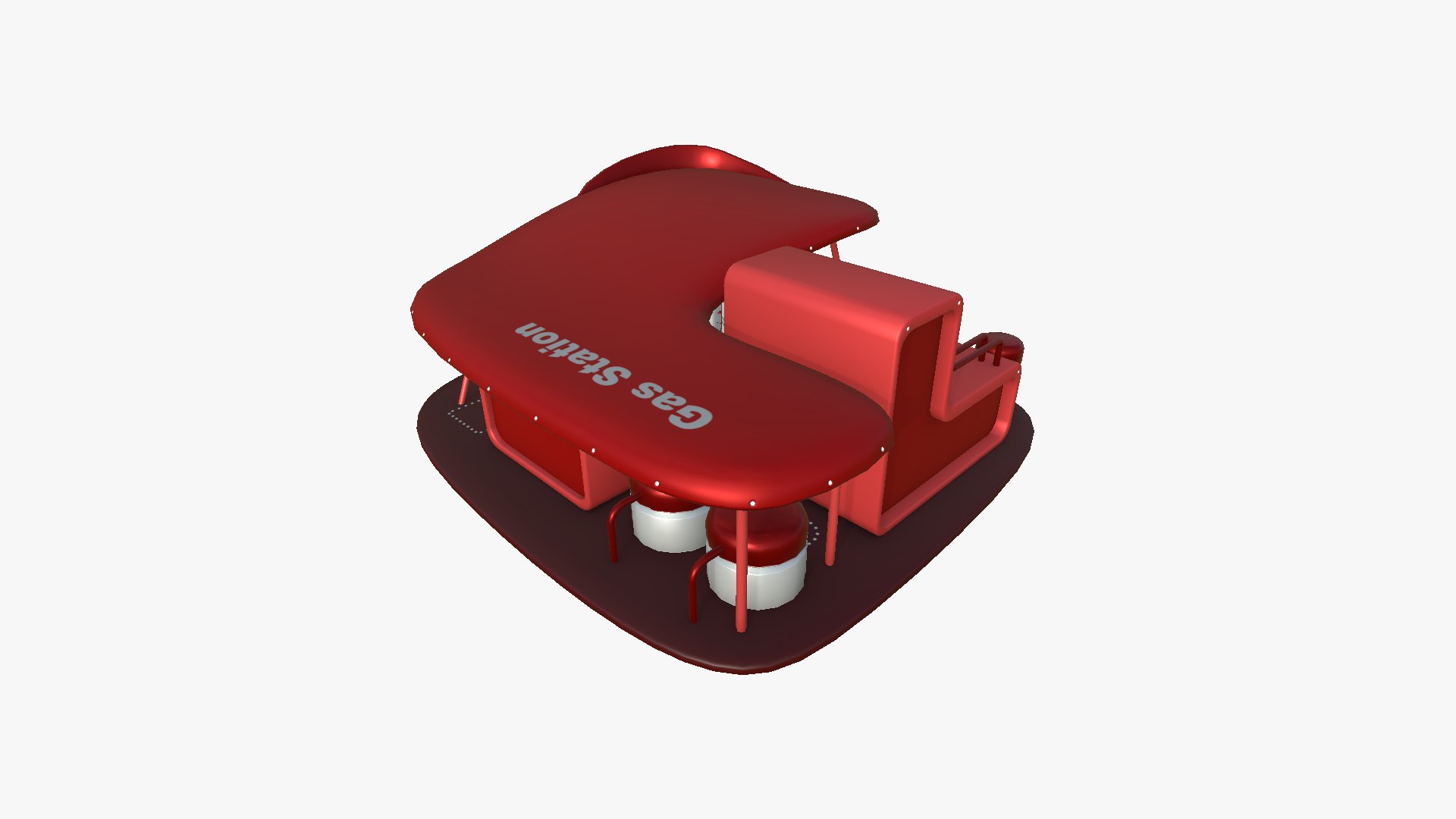 SciFi Gas Station A05 Red - Sci Fi Exterior Design 3D Model ...