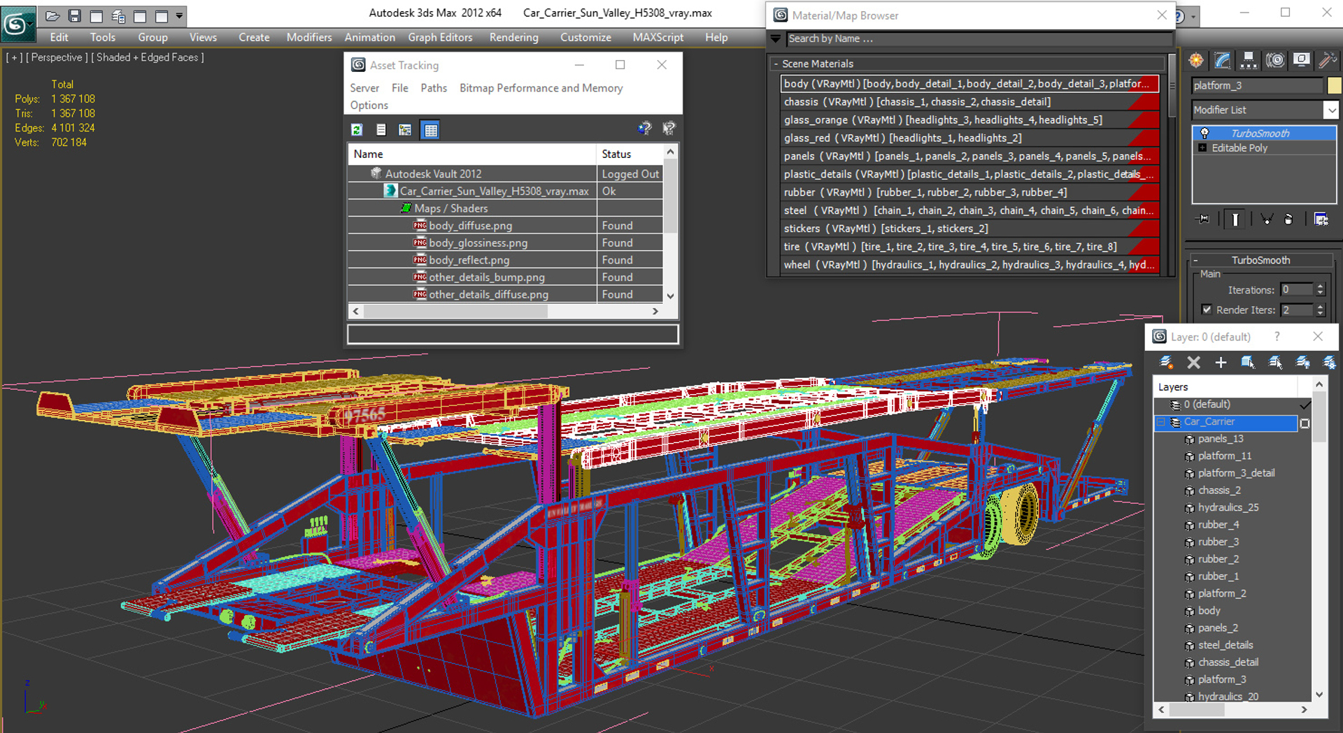 Car carrier sun valley 3D model - TurboSquid 1395830