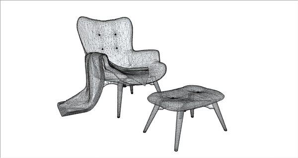 3D modern fabric chair - TurboSquid 2036688