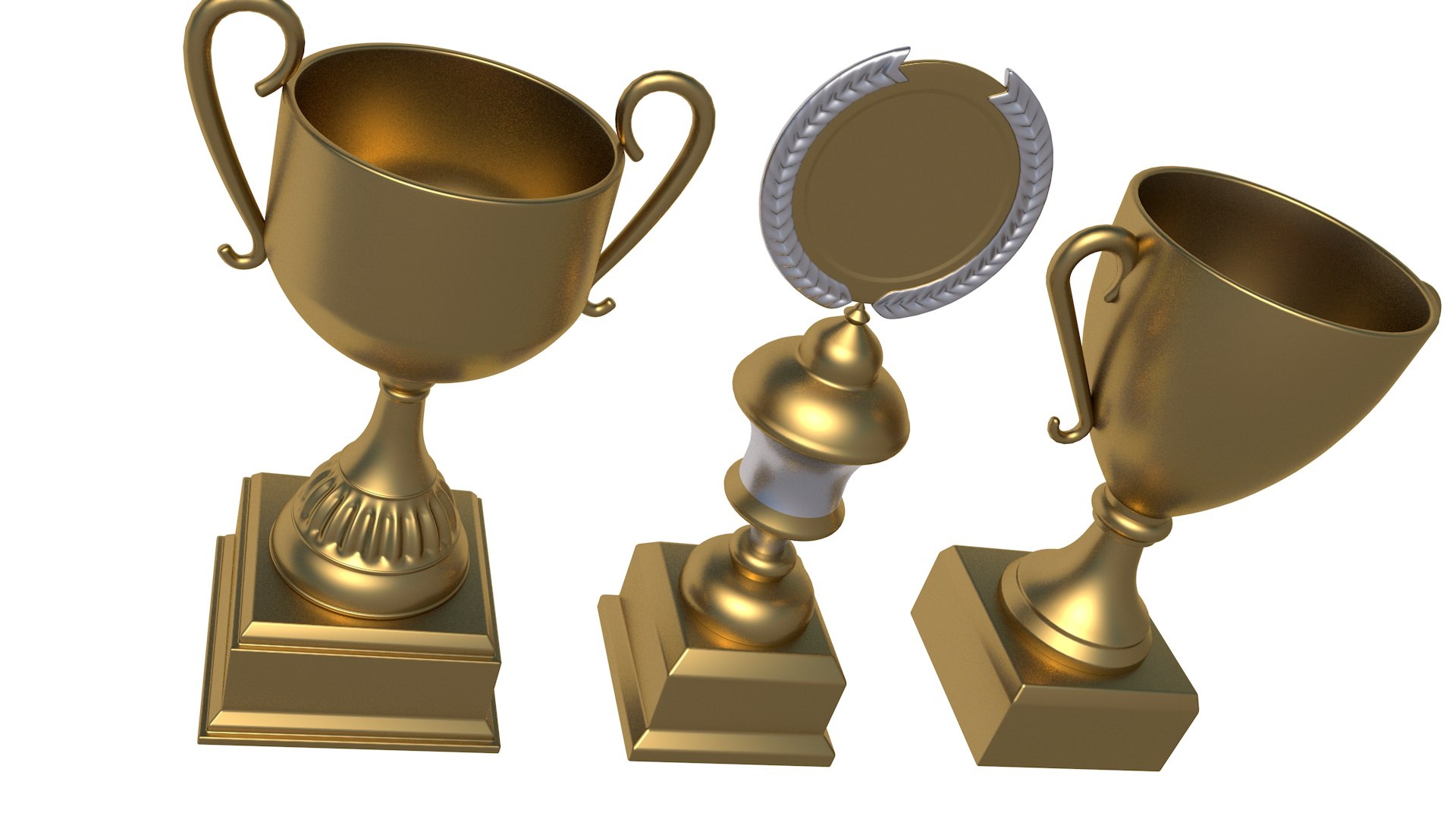Winner Cups Set 3D Model - TurboSquid 1919334