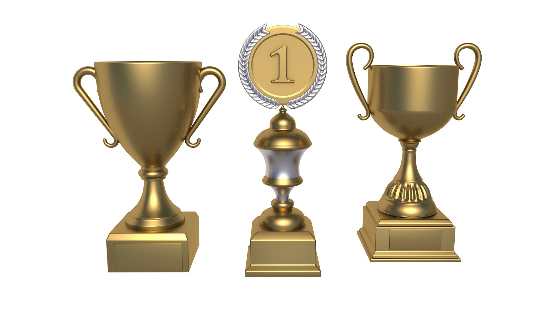 Winner Cups Set 3D Model - TurboSquid 1919334