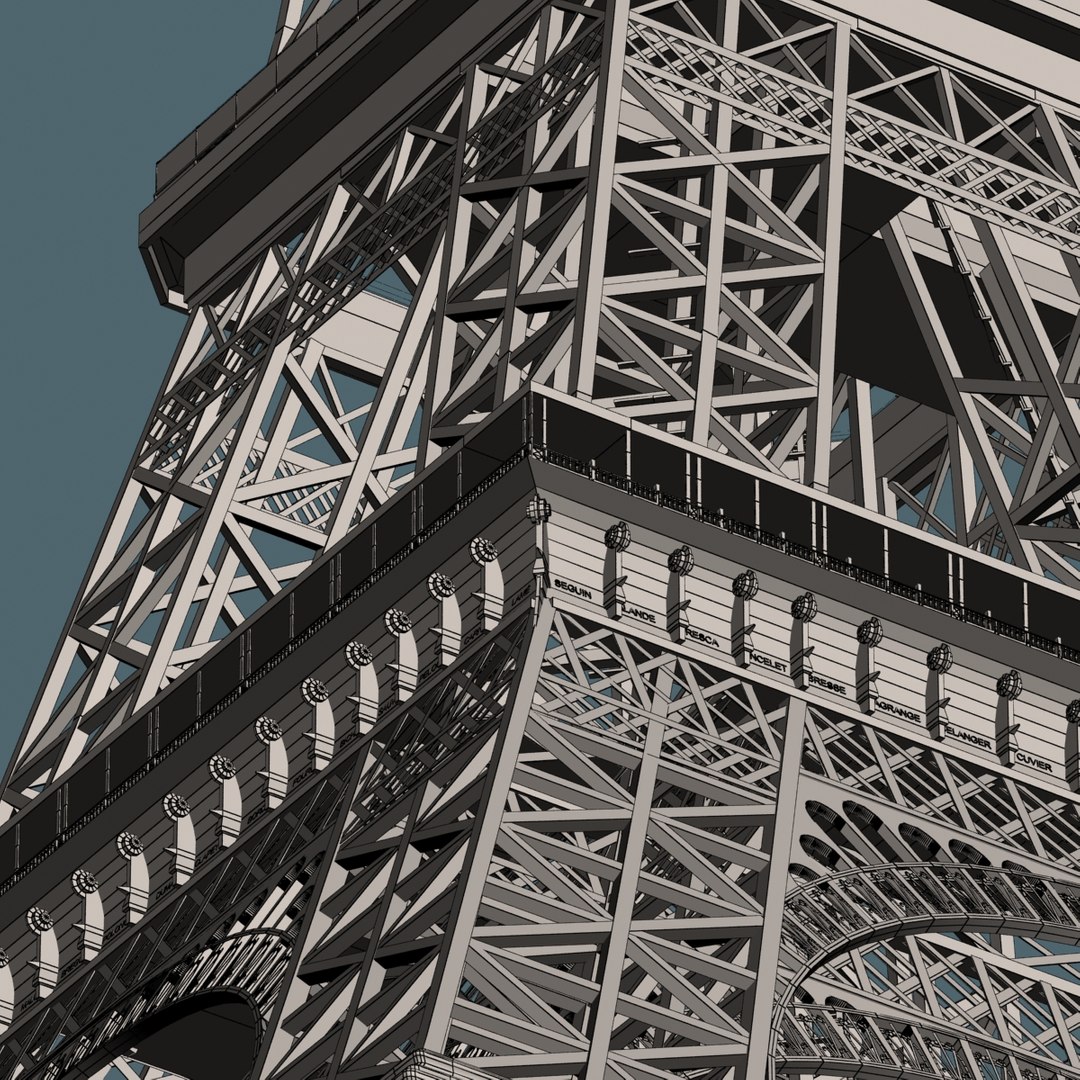 eiffel tower 3d dxf