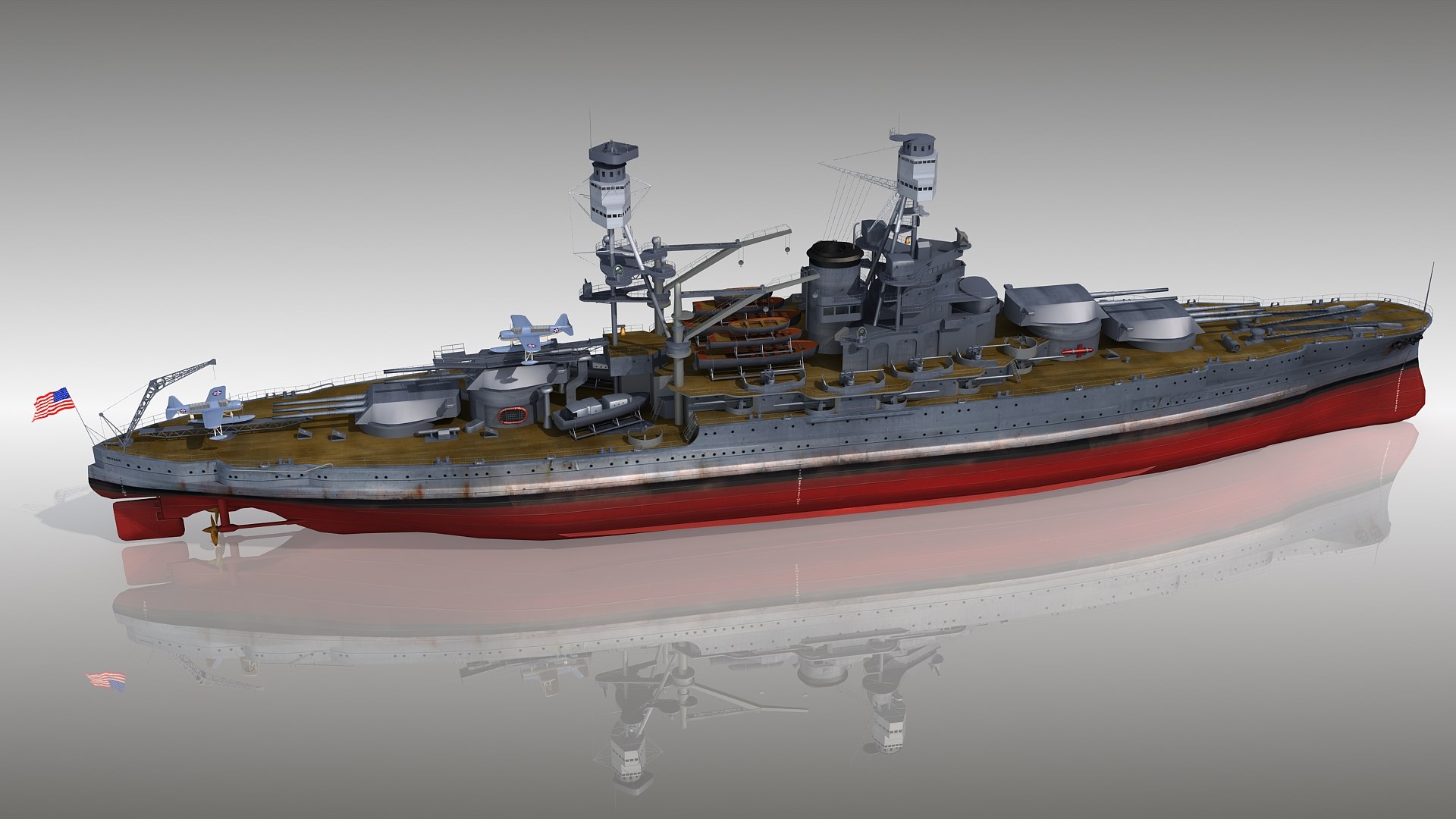 USS Nevada BB-36 Nevada-class Battleships Model - TurboSquid 2086112
