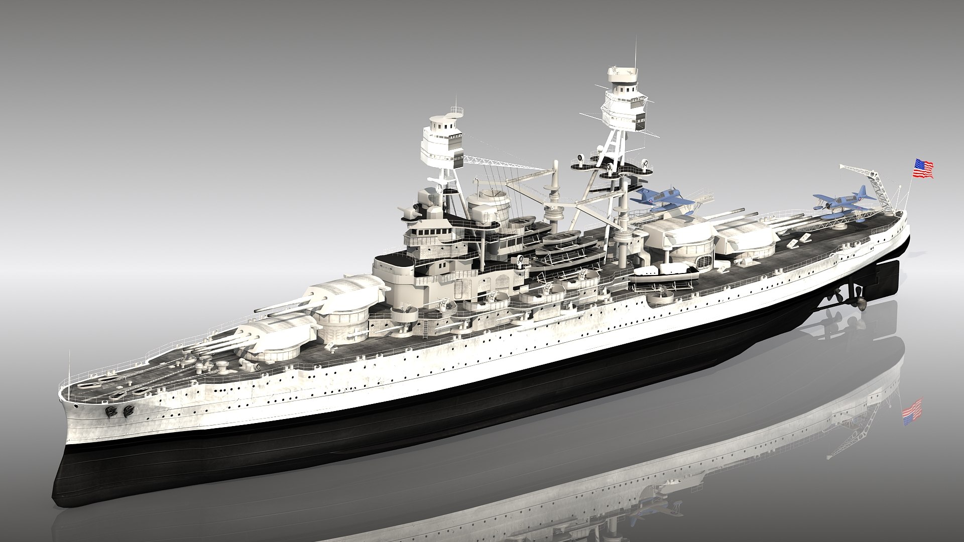 USS Nevada BB-36 Nevada-class Battleships Model - TurboSquid 2086112