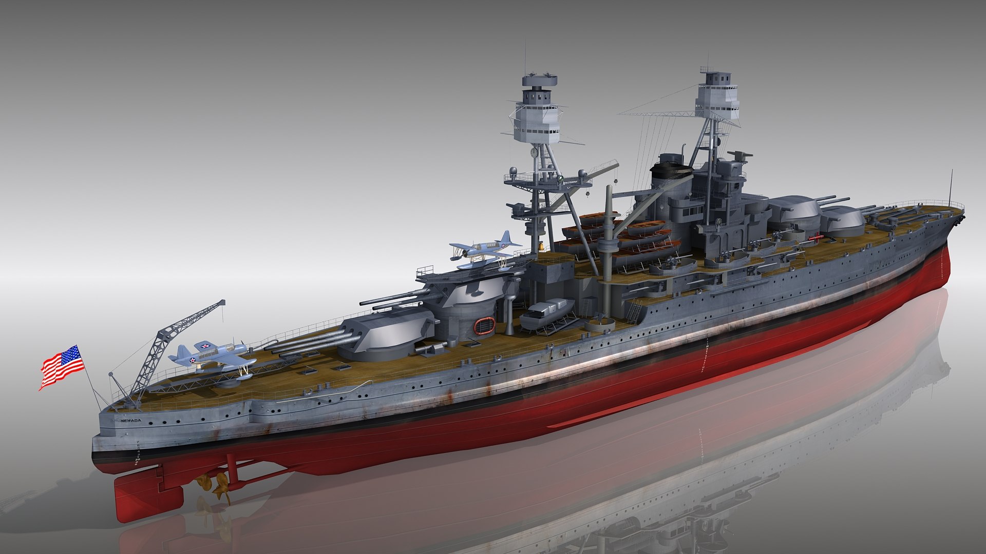 USS Nevada BB-36 Nevada-class Battleships Model - TurboSquid 2086112