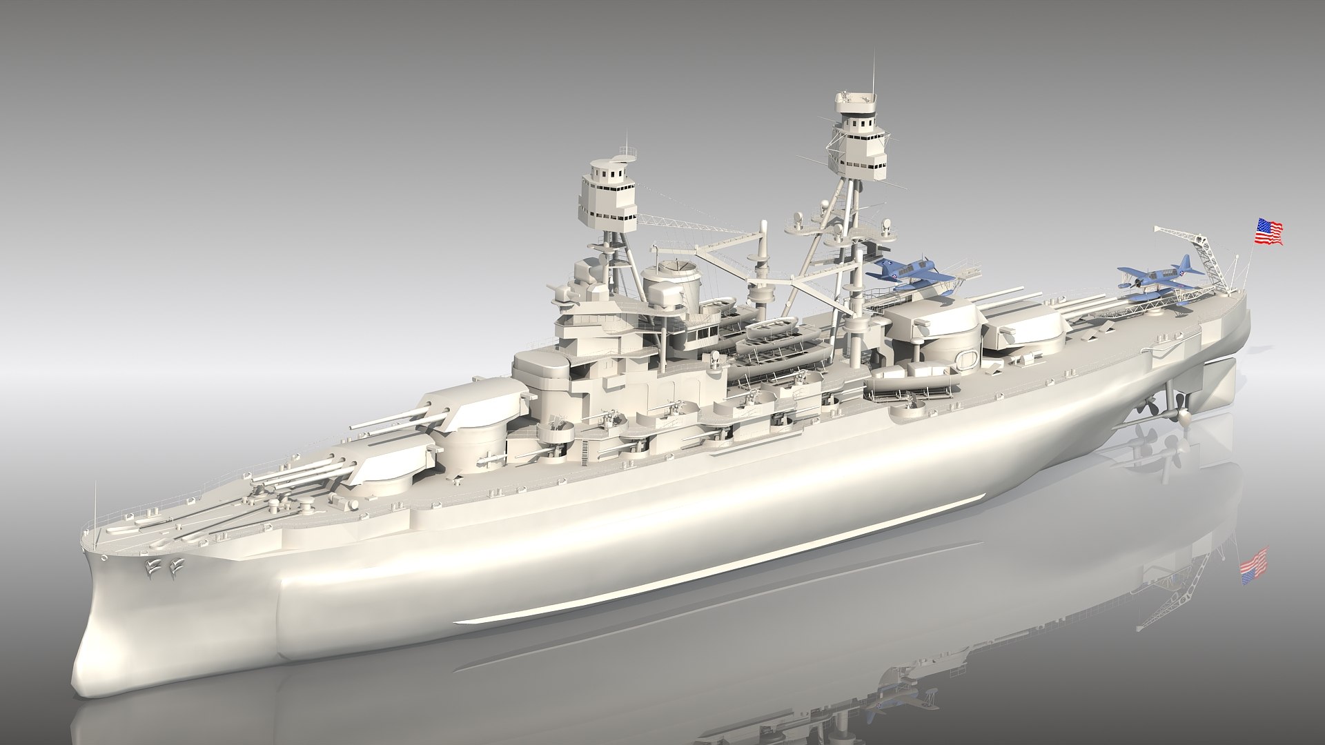 USS Nevada BB-36 Nevada-class Battleships Model - TurboSquid 2086112