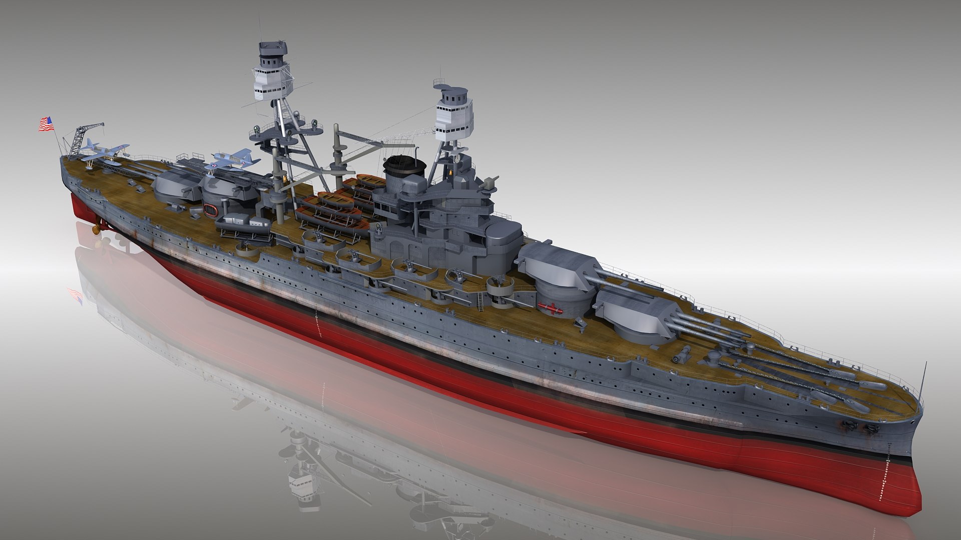 USS Nevada BB-36 Nevada-class Battleships Model - TurboSquid 2086112