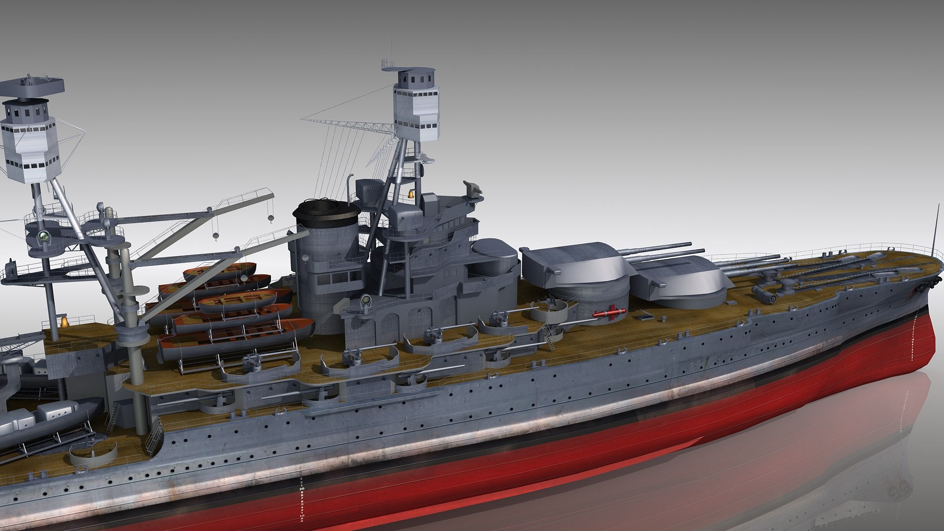 USS Nevada BB-36 Nevada-class Battleships Model - TurboSquid 2086112