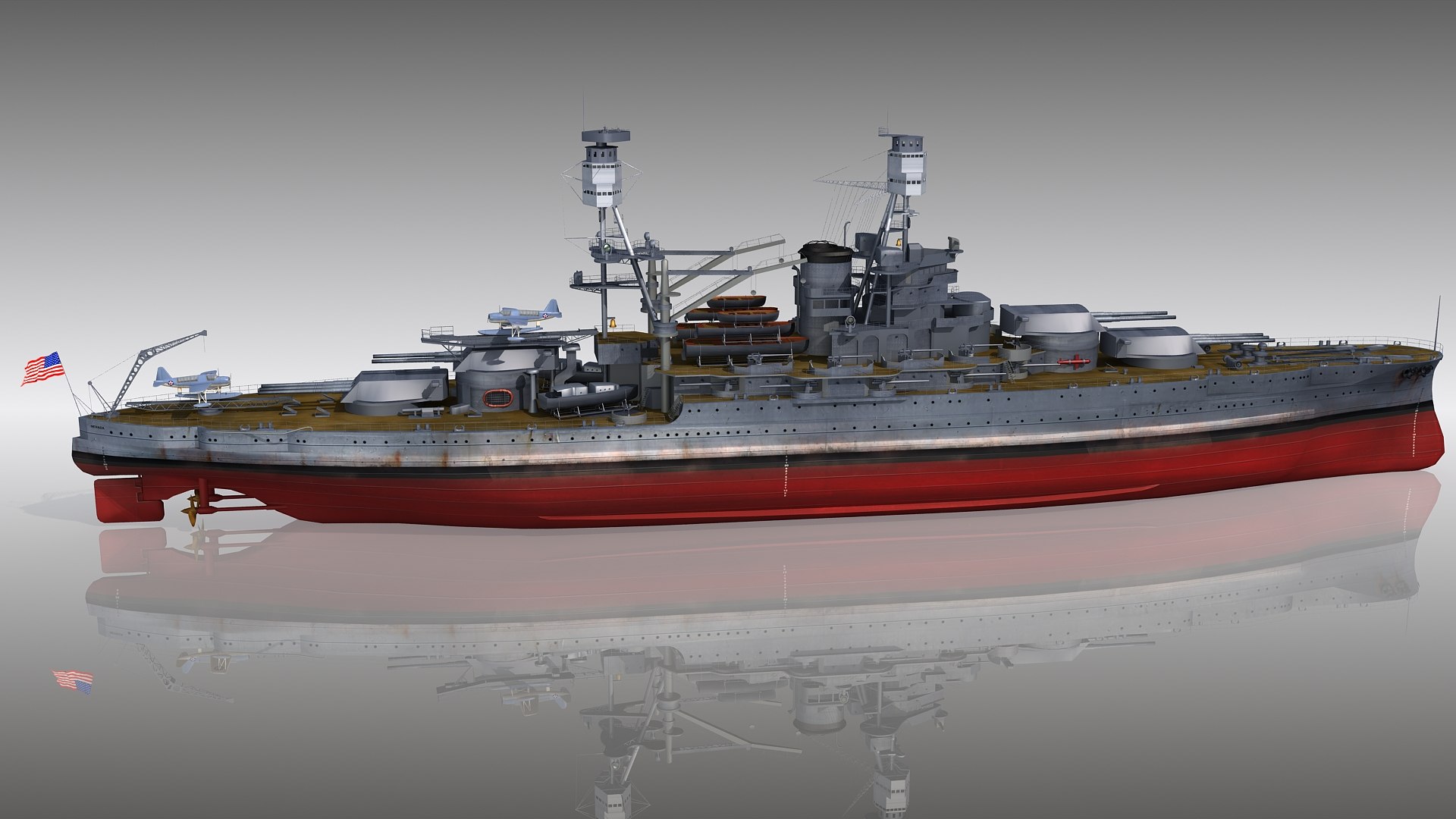 USS Nevada BB-36 Nevada-class Battleships Model - TurboSquid 2086112