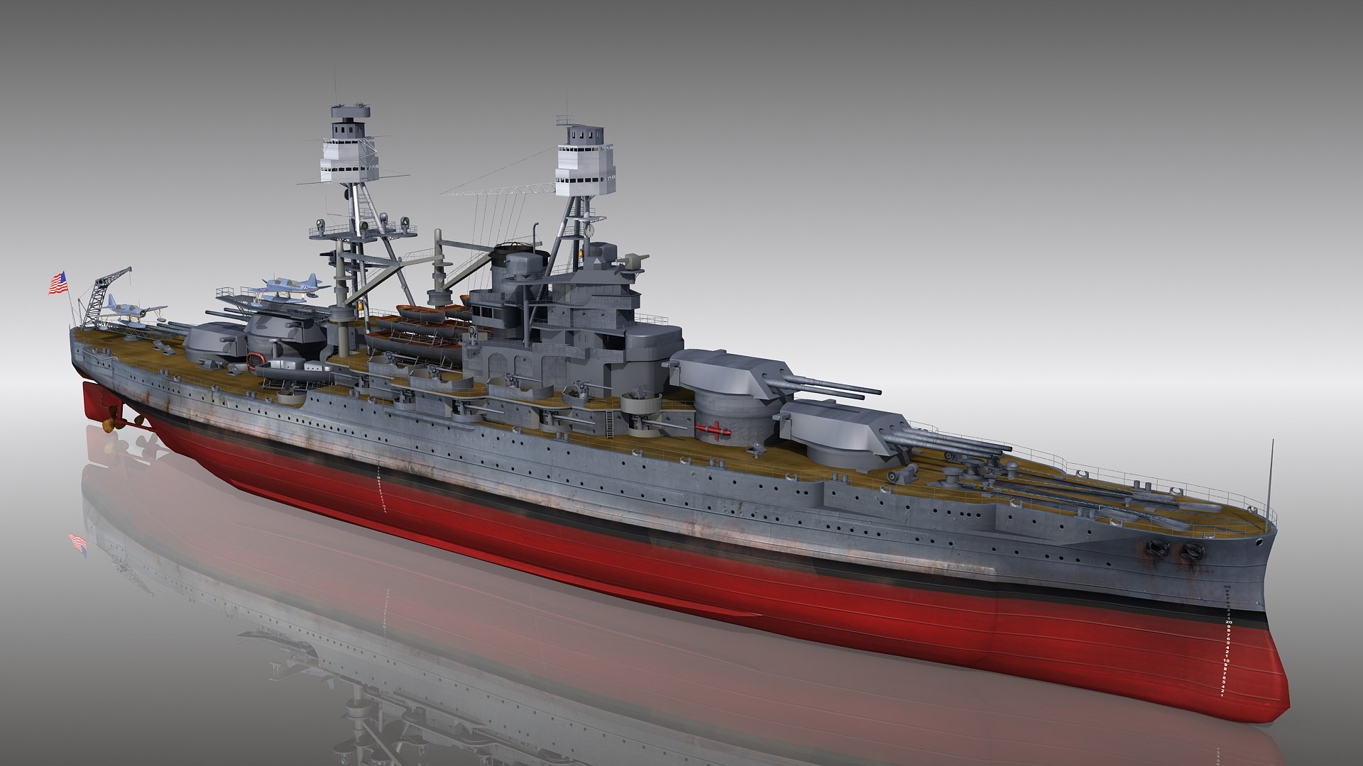 USS Nevada BB-36 Nevada-class Battleships Model - TurboSquid 2086112