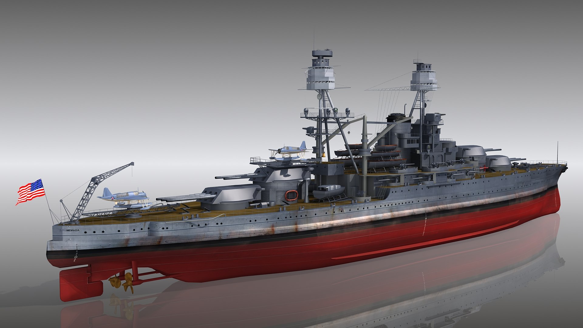 USS Nevada BB-36 Nevada-class Battleships Model - TurboSquid 2086112