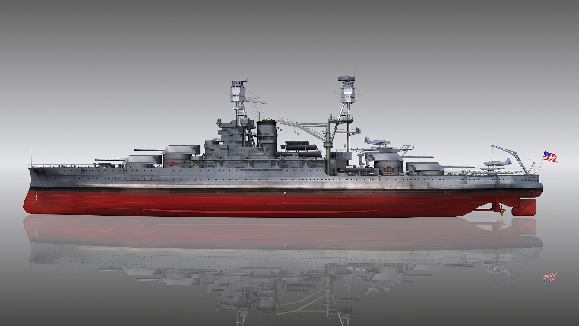 USS Nevada BB-36 Nevada-class battleships model - TurboSquid 2086112