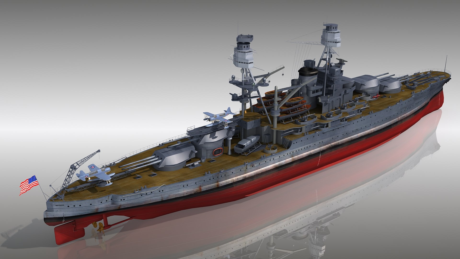 USS Nevada BB-36 Nevada-class Battleships Model - TurboSquid 2086112