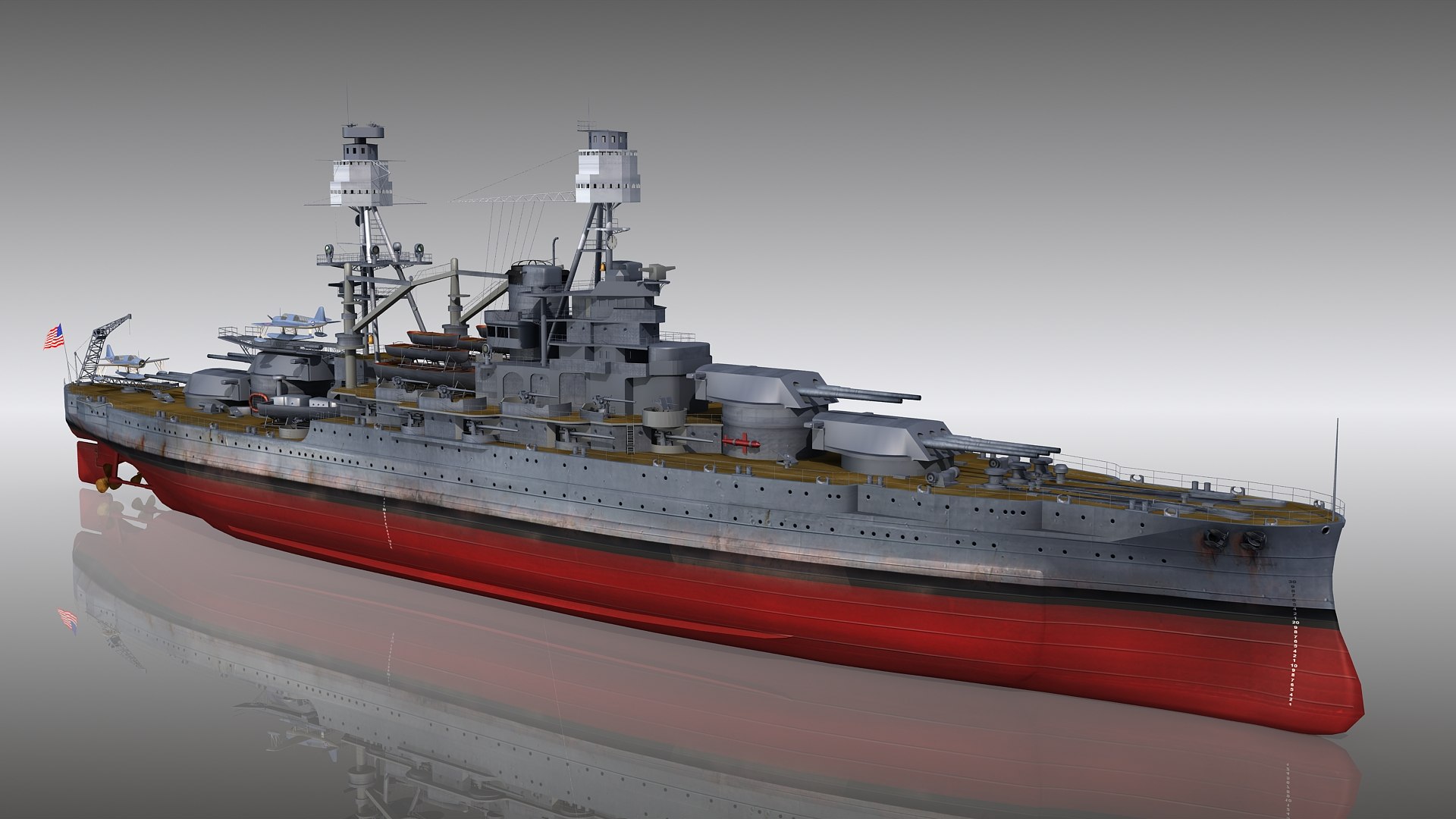 USS Nevada BB-36 Nevada-class Battleships Model - TurboSquid 2086112