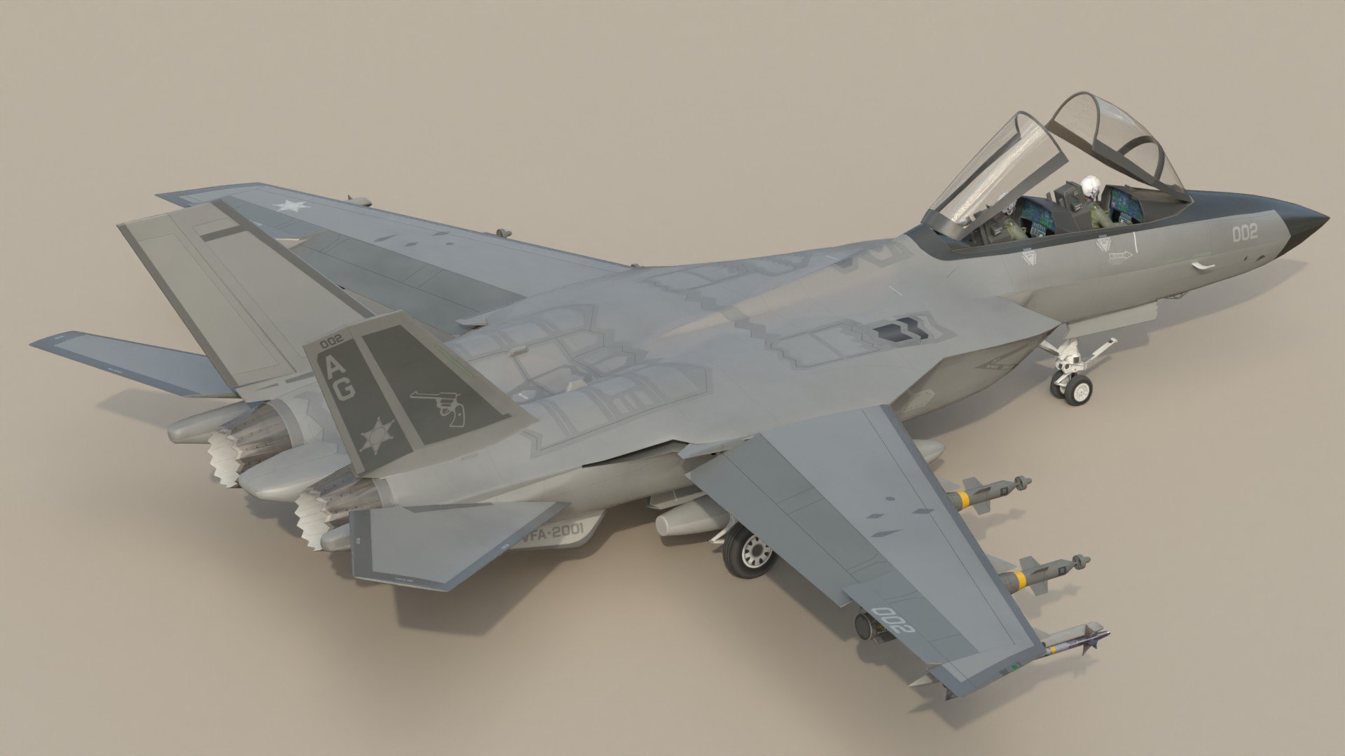 Fictional Stealth Fighter SC 3D Model - TurboSquid 2382942