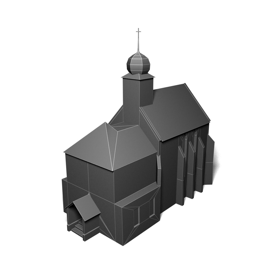 3d Max Low-poly Medieval Church