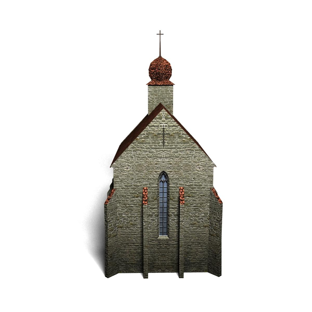 3d Max Low-poly Medieval Church