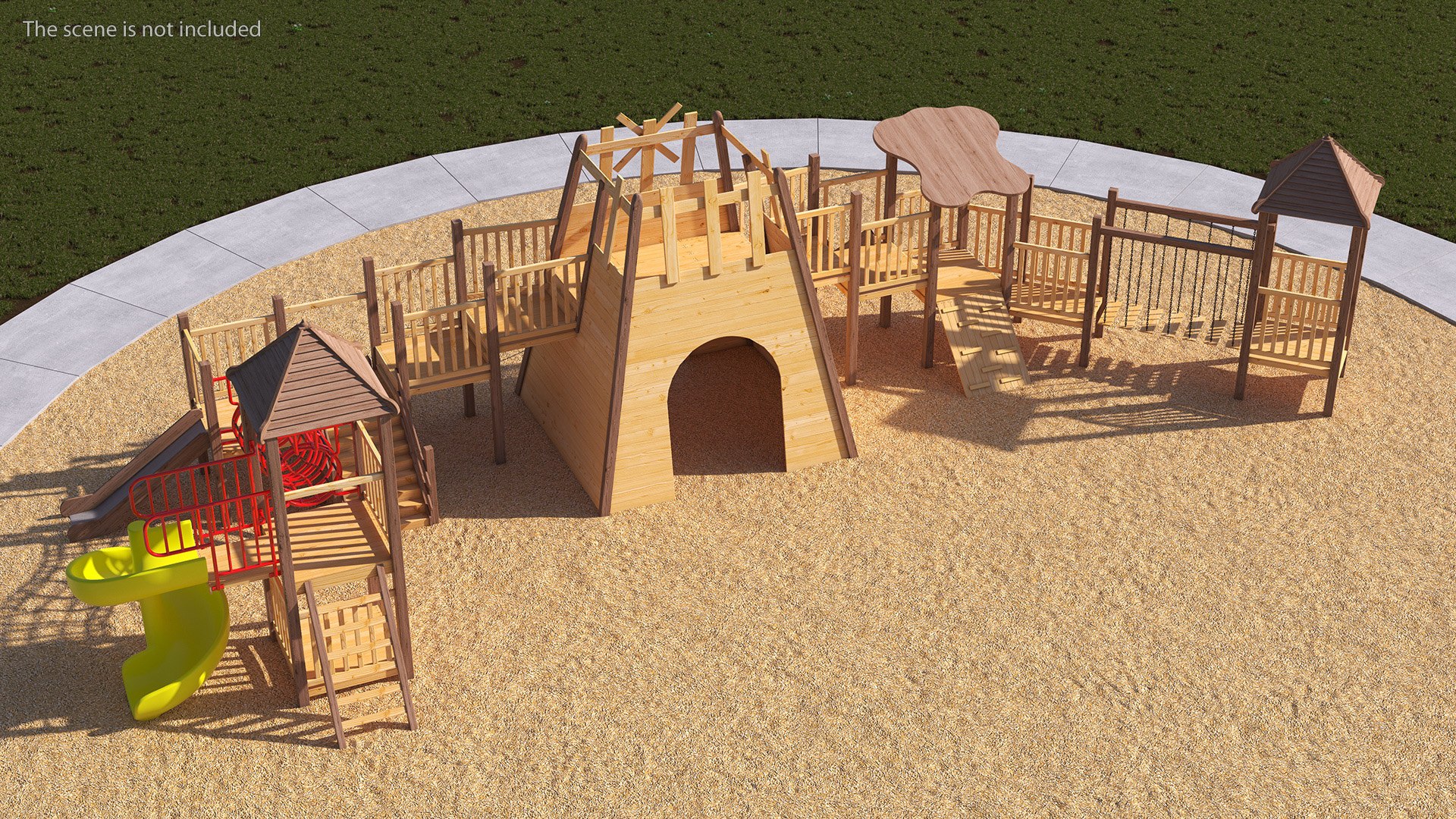 Wooden Childrens Playground 3D model - TurboSquid 2161763