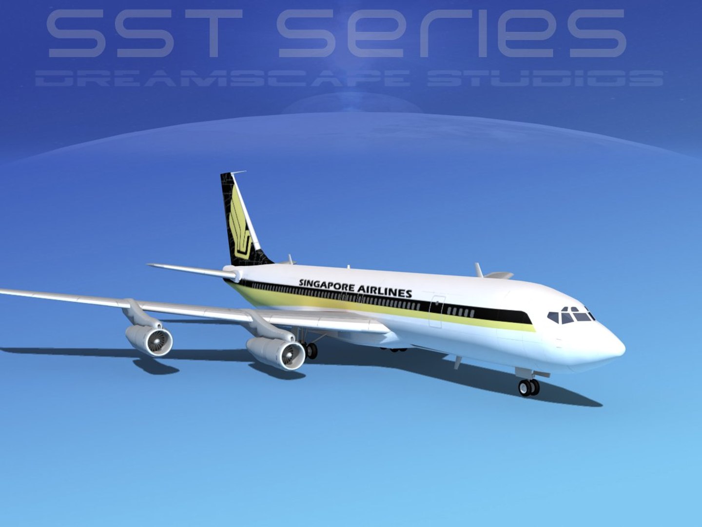 3d model 707-320 boeing 707 airliner