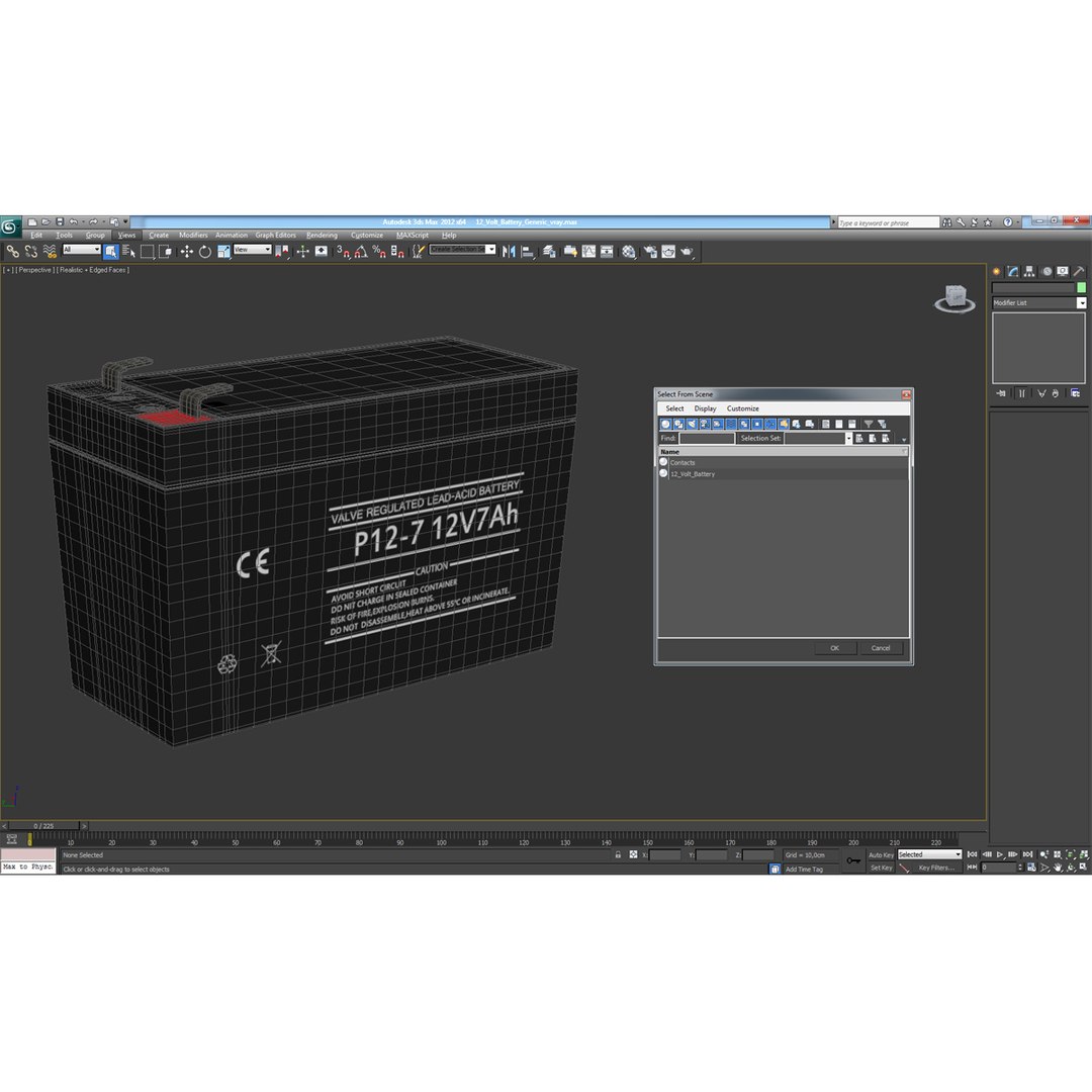 3d 12 Volt Battery Generic