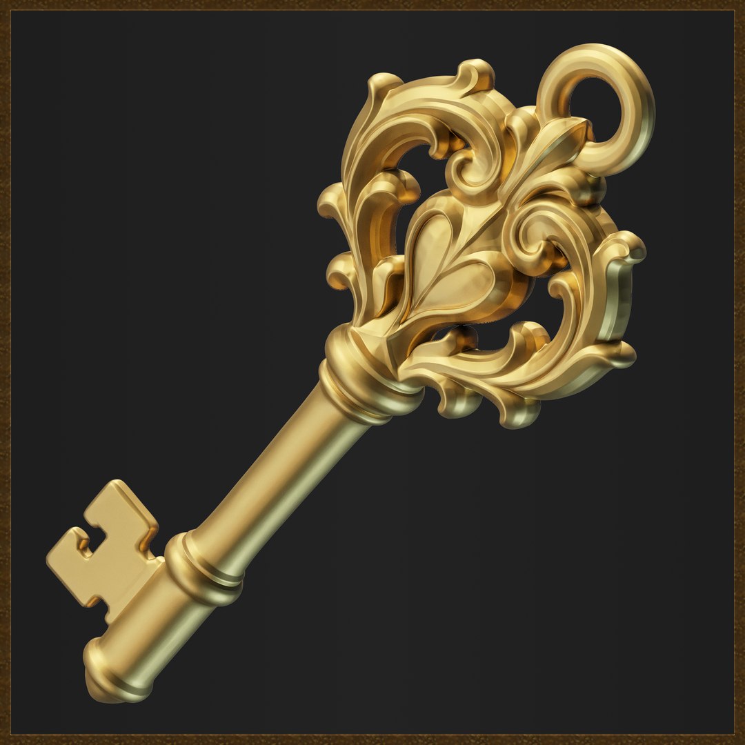 Ornate Vintage Key Pendant Model - TurboSquid 2430136