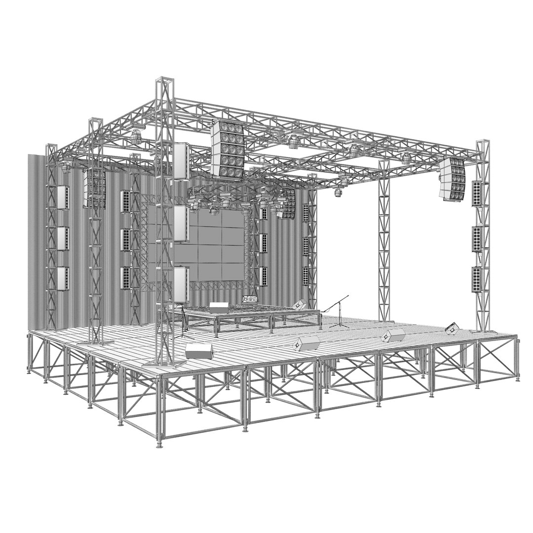 3D Concert Music Stage Model - TurboSquid 2171011