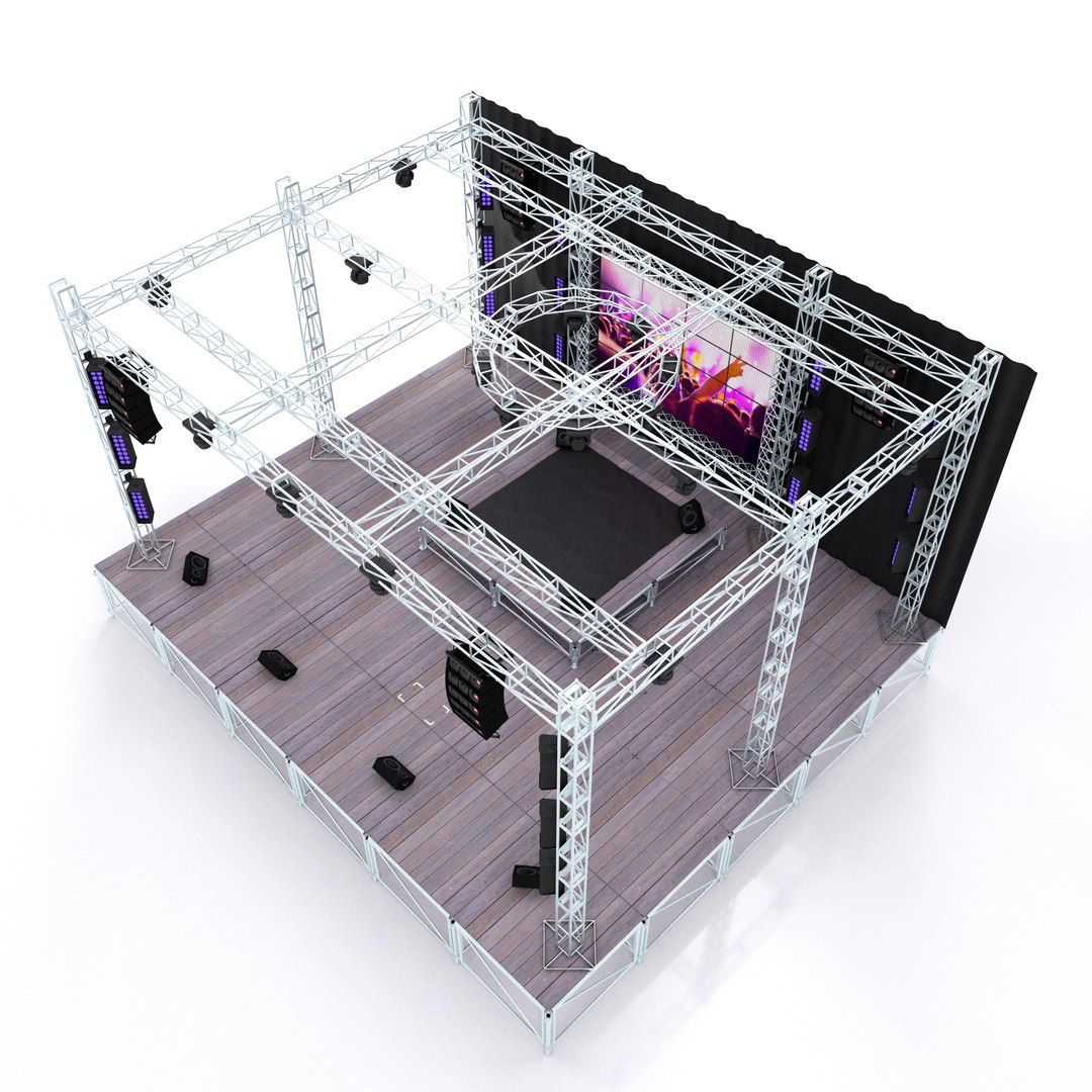 3D Concert Music Stage Model - TurboSquid 2171011