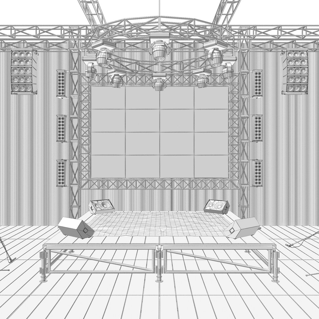 3D Concert Music Stage Model - TurboSquid 2171011