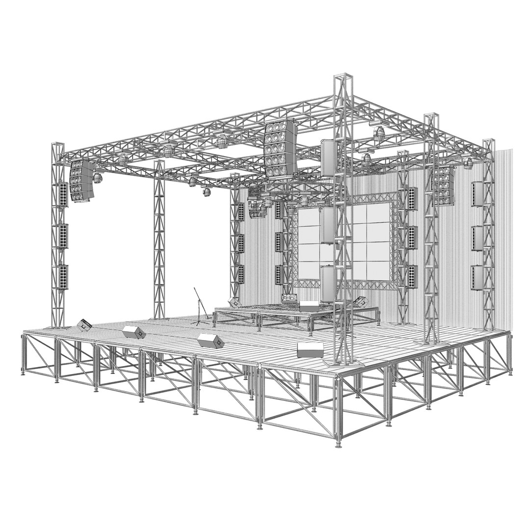 3D Concert Music Stage Model - TurboSquid 2171011