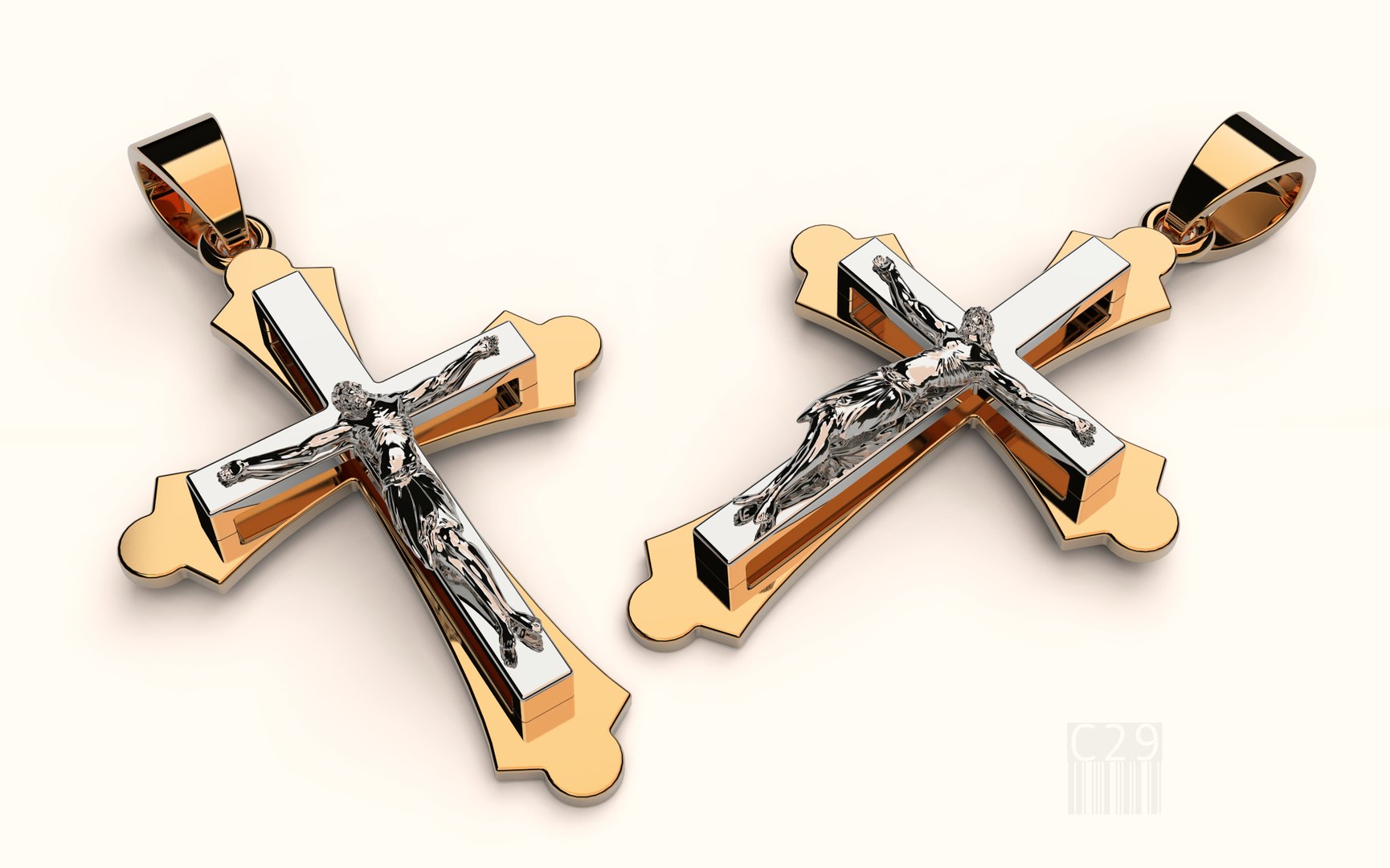 Jewelry Golden Cross Jesus 3D Model - TurboSquid 1327158