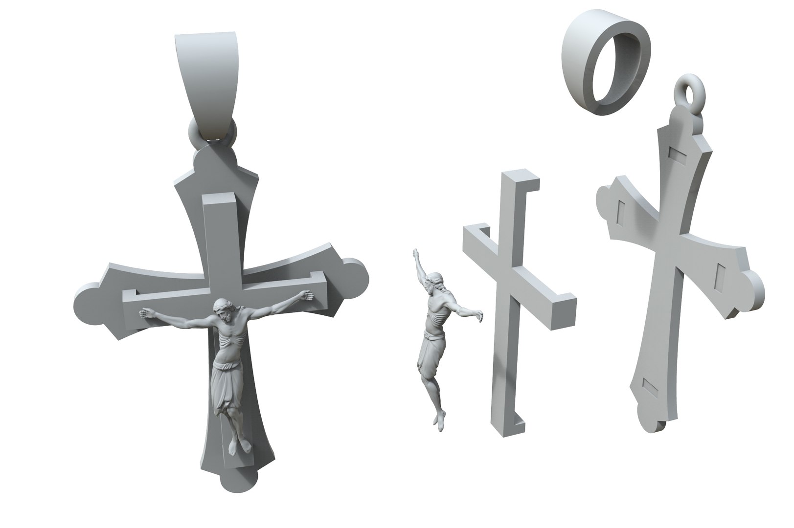 Jewelry Golden Cross Jesus 3D Model - TurboSquid 1327158