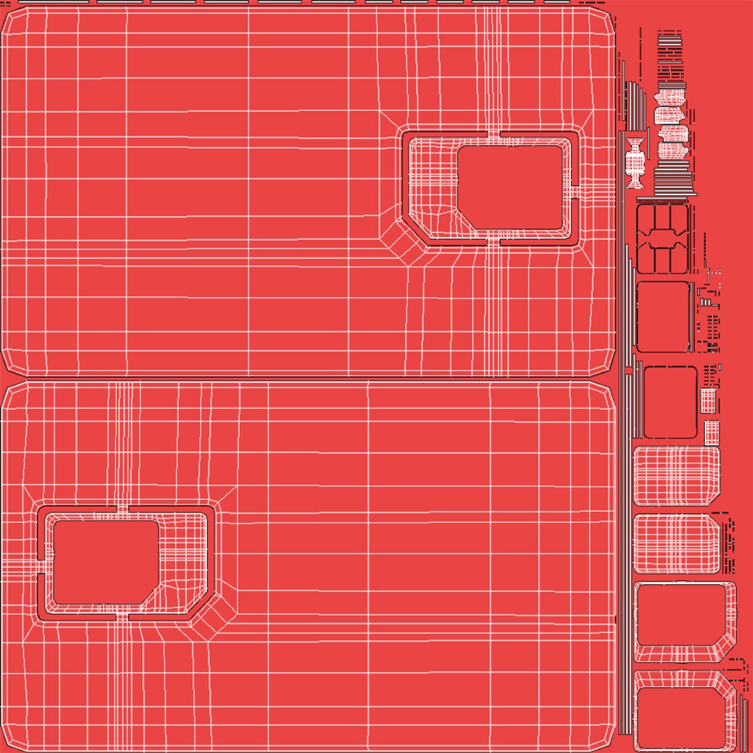 3D Model Red Sim Card - TurboSquid 2033503