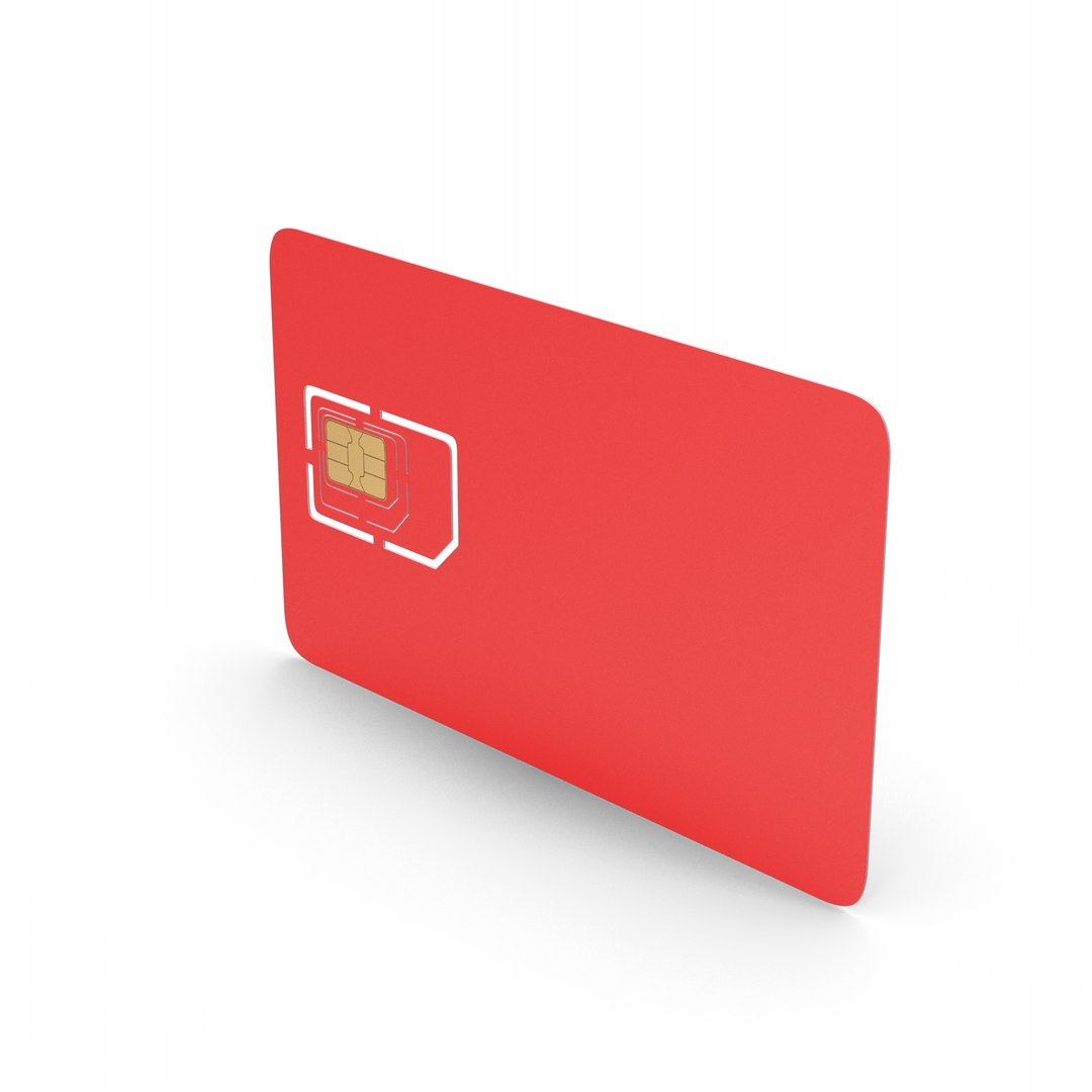 3D Model Red Sim Card - TurboSquid 2033503