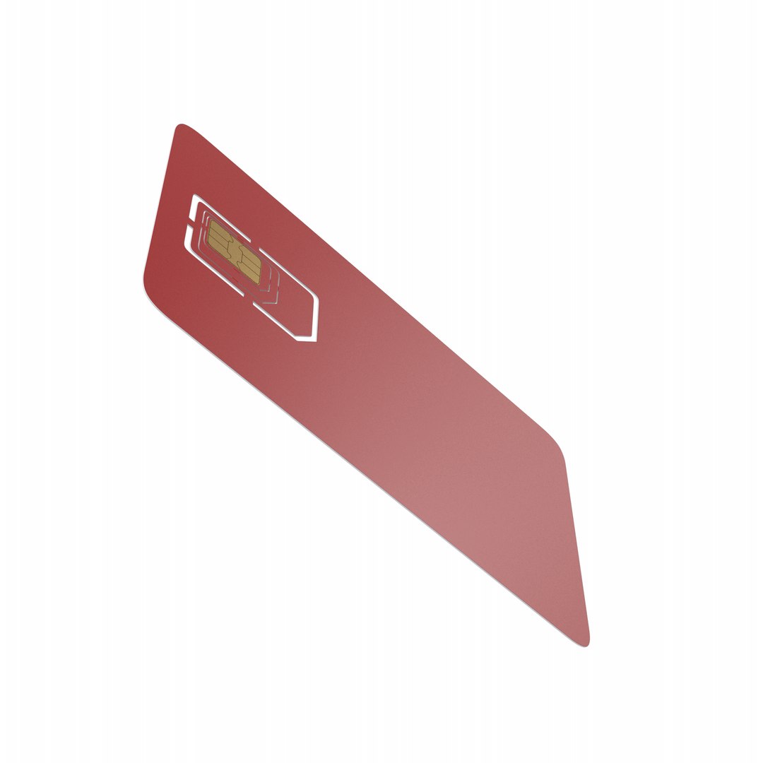 3D Model Red Sim Card - TurboSquid 2033503