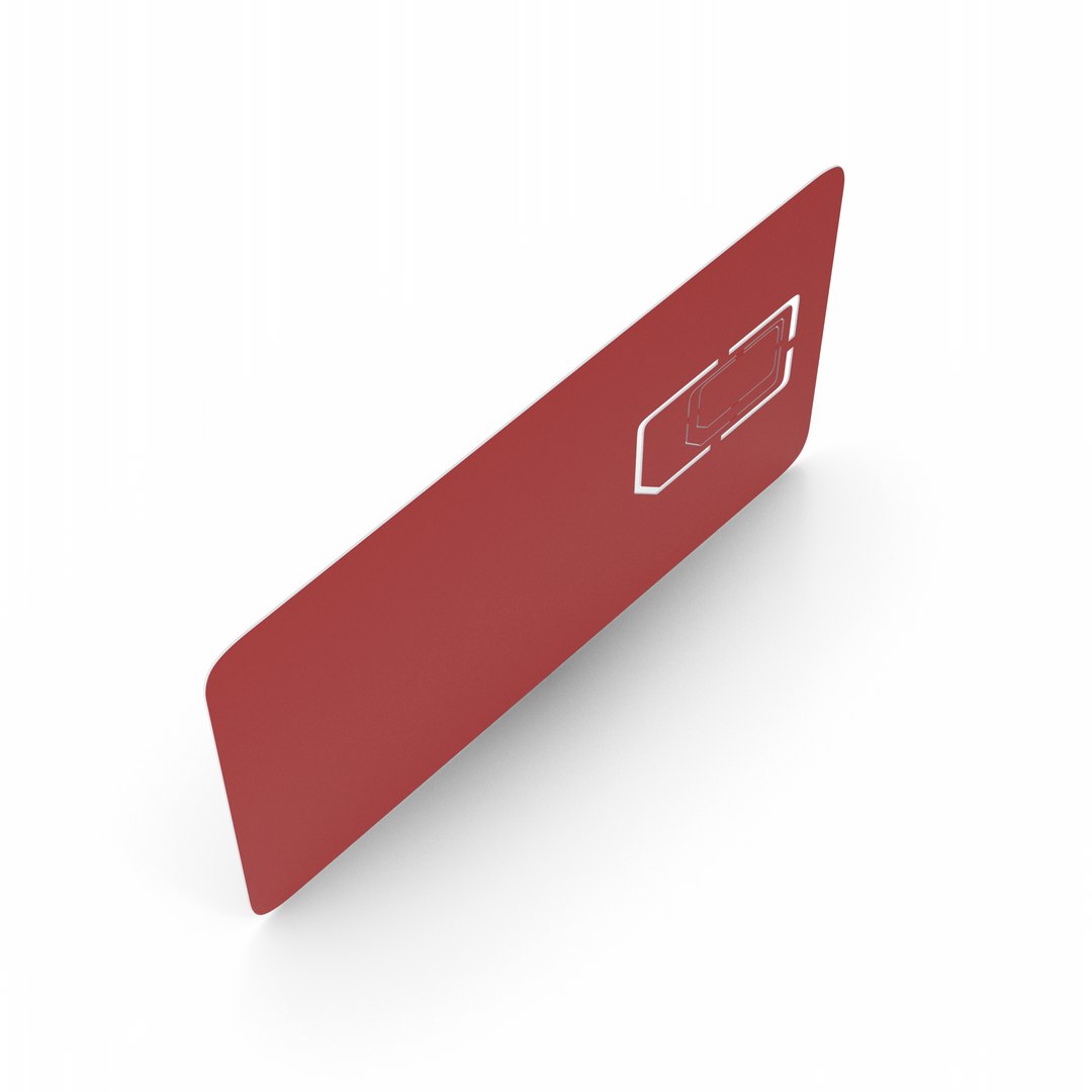 3D Model Red Sim Card - TurboSquid 2033503