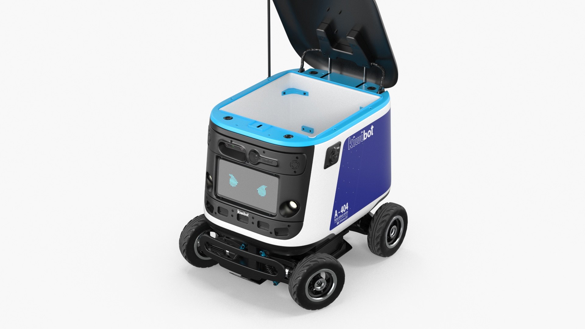 3D Blue Delivery Robot Kiwibot Rigged For Cinema 4D - TurboSquid 2267560