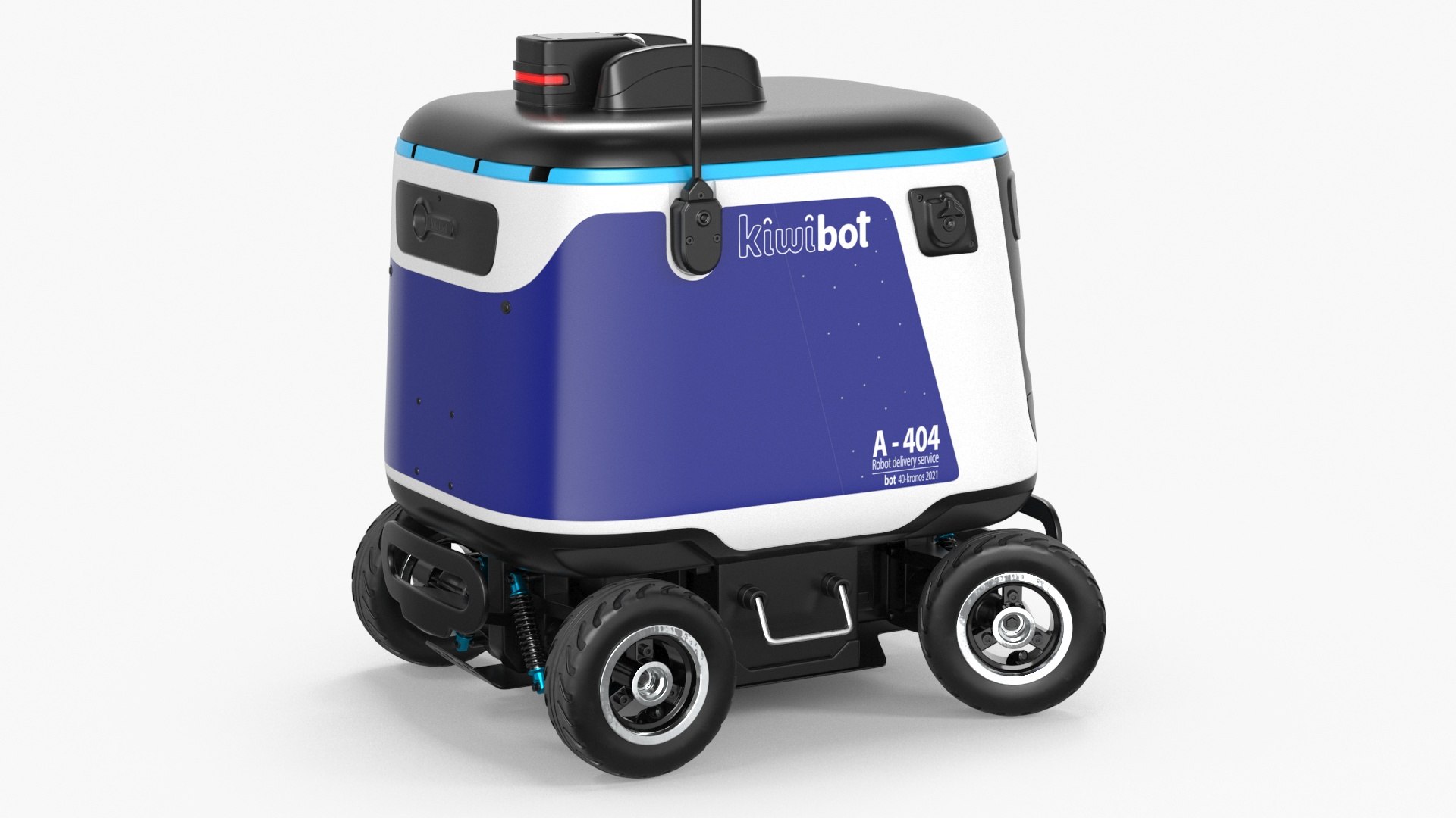 3D Blue Delivery Robot Kiwibot Rigged For Cinema 4D - TurboSquid 2267560