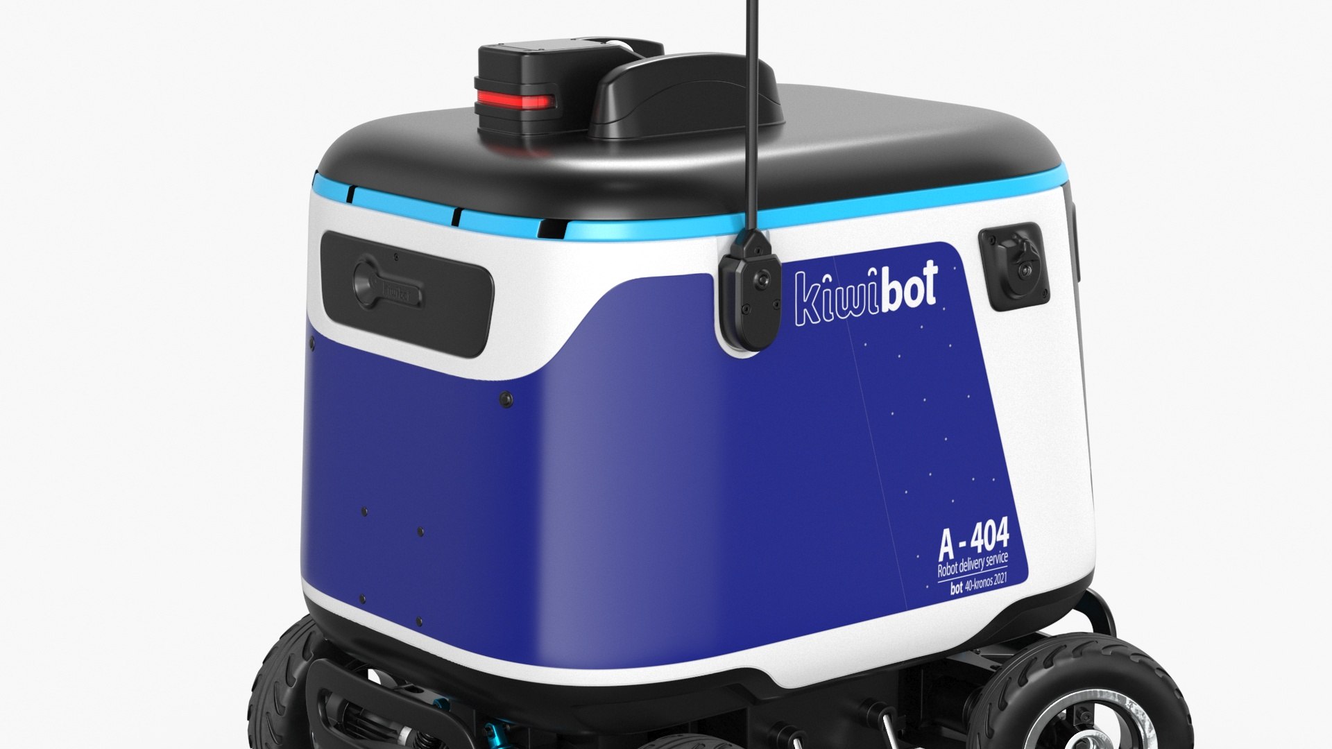 3D Blue Delivery Robot Kiwibot Rigged For Cinema 4D - TurboSquid 2267560