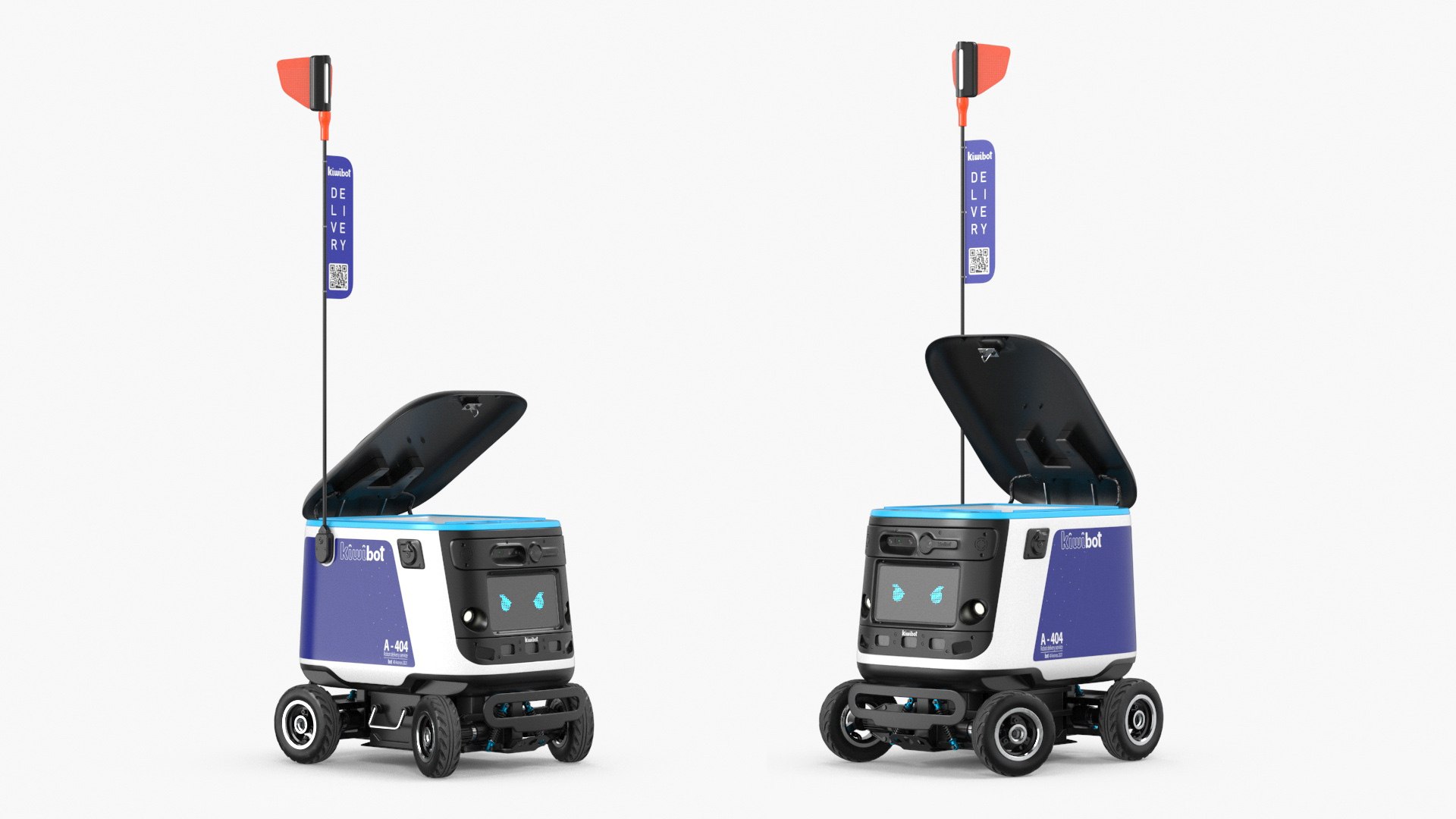 3D Blue Delivery Robot Kiwibot Rigged For Cinema 4D - TurboSquid 2267560