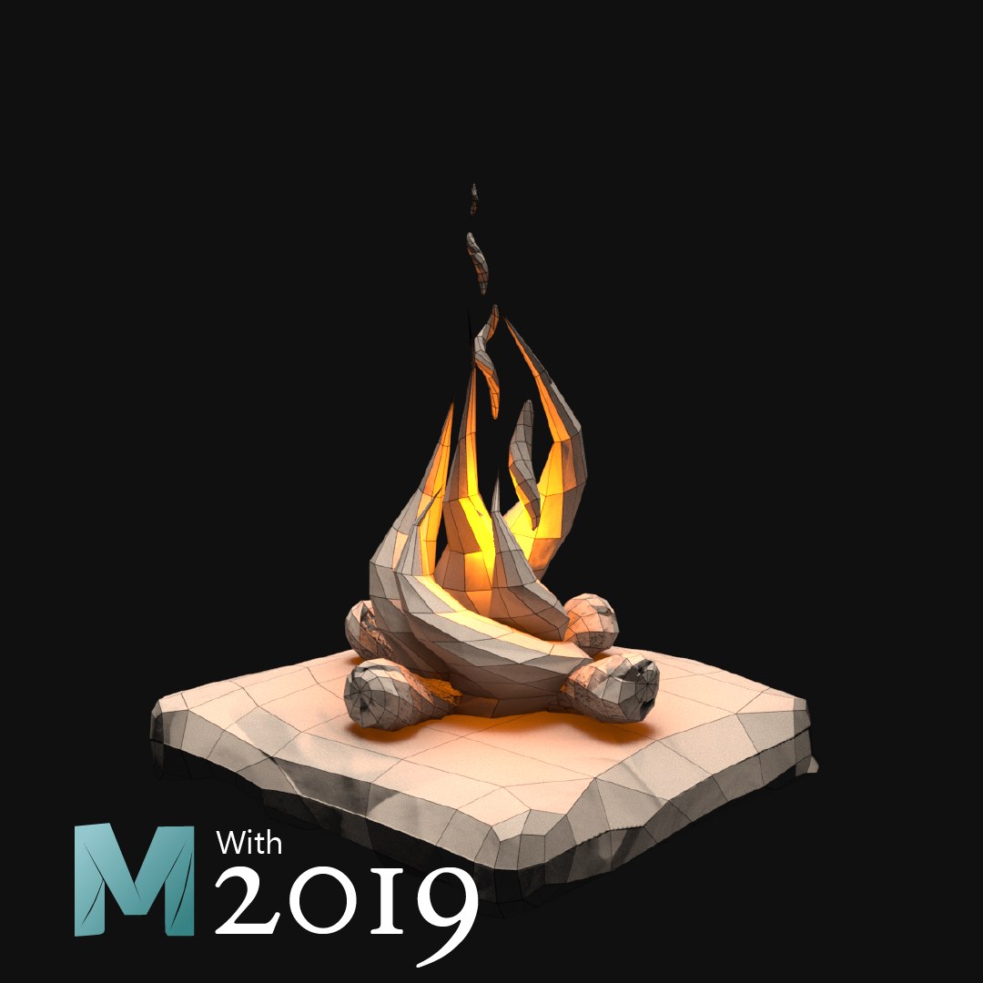 Isometric Camp Scene 3d Obj