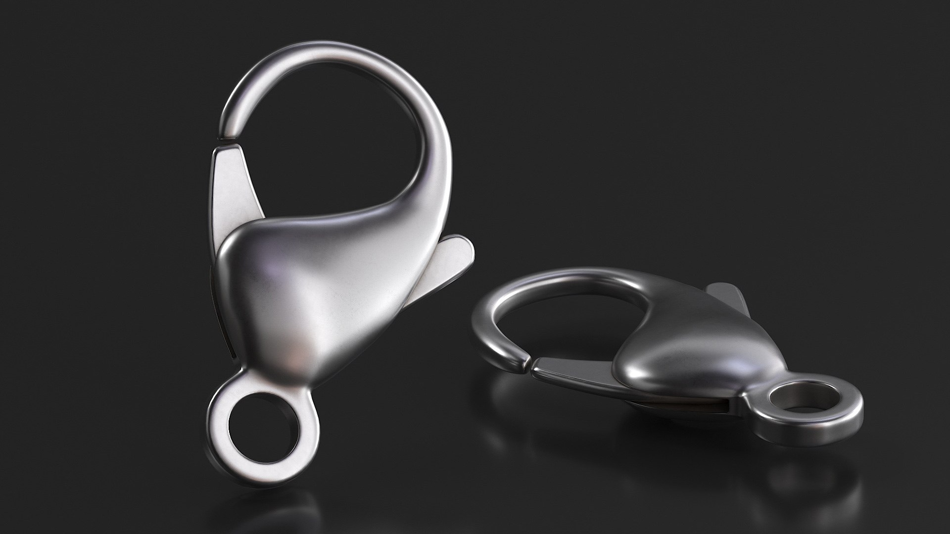 3D Model Lobster Claw Clasps Silver - TurboSquid 2415877