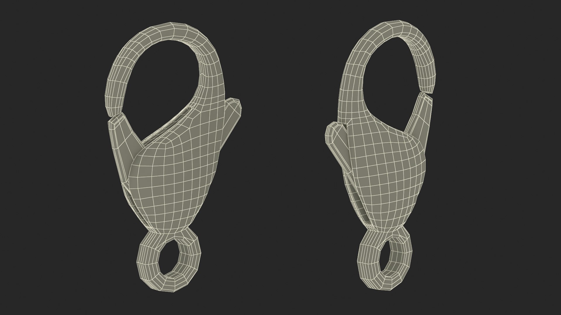 3D Model Lobster Claw Clasps Silver - TurboSquid 2415877